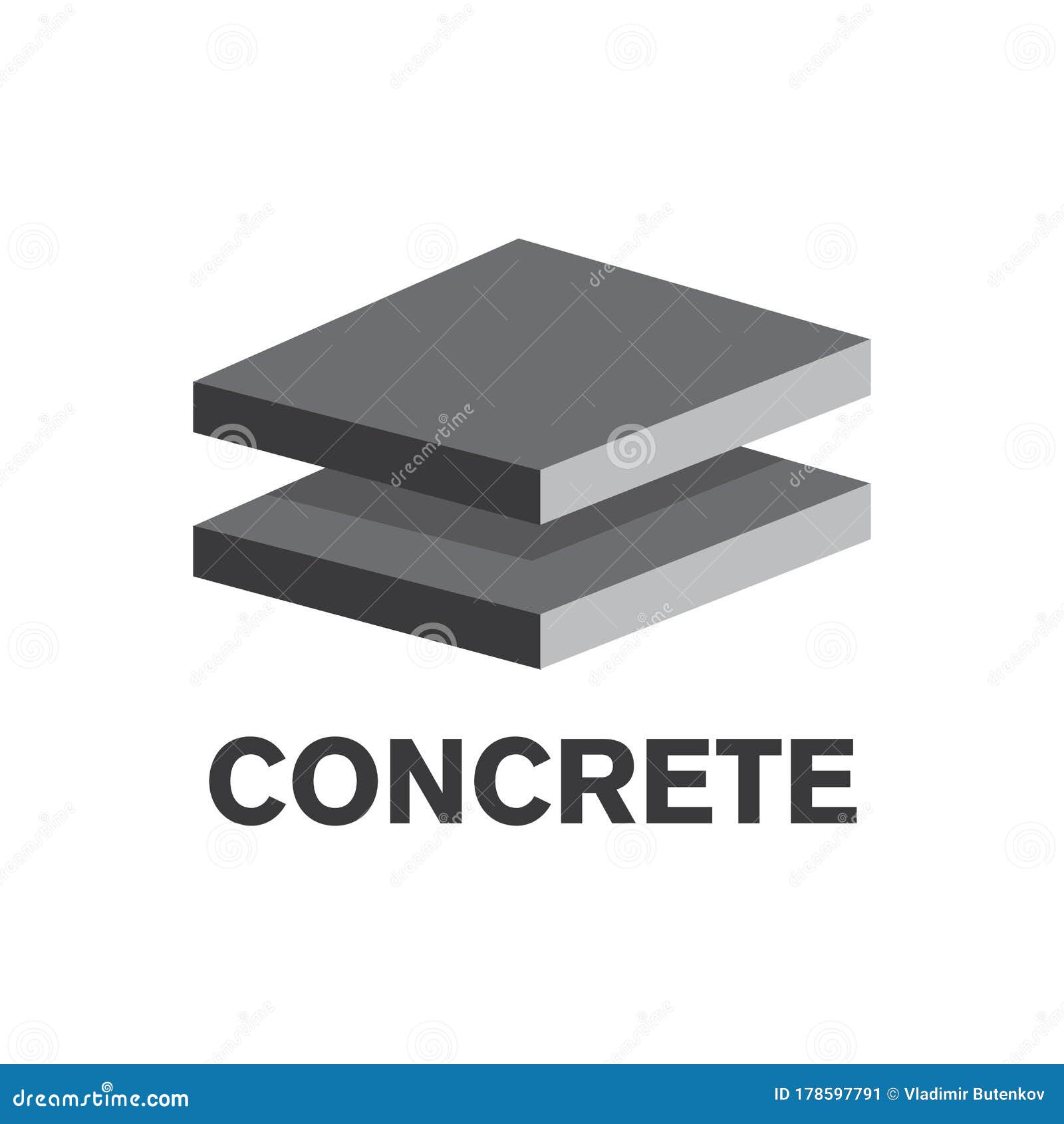Vector Logo of Concrete and Concrete Blocks Stock Illustration ...
