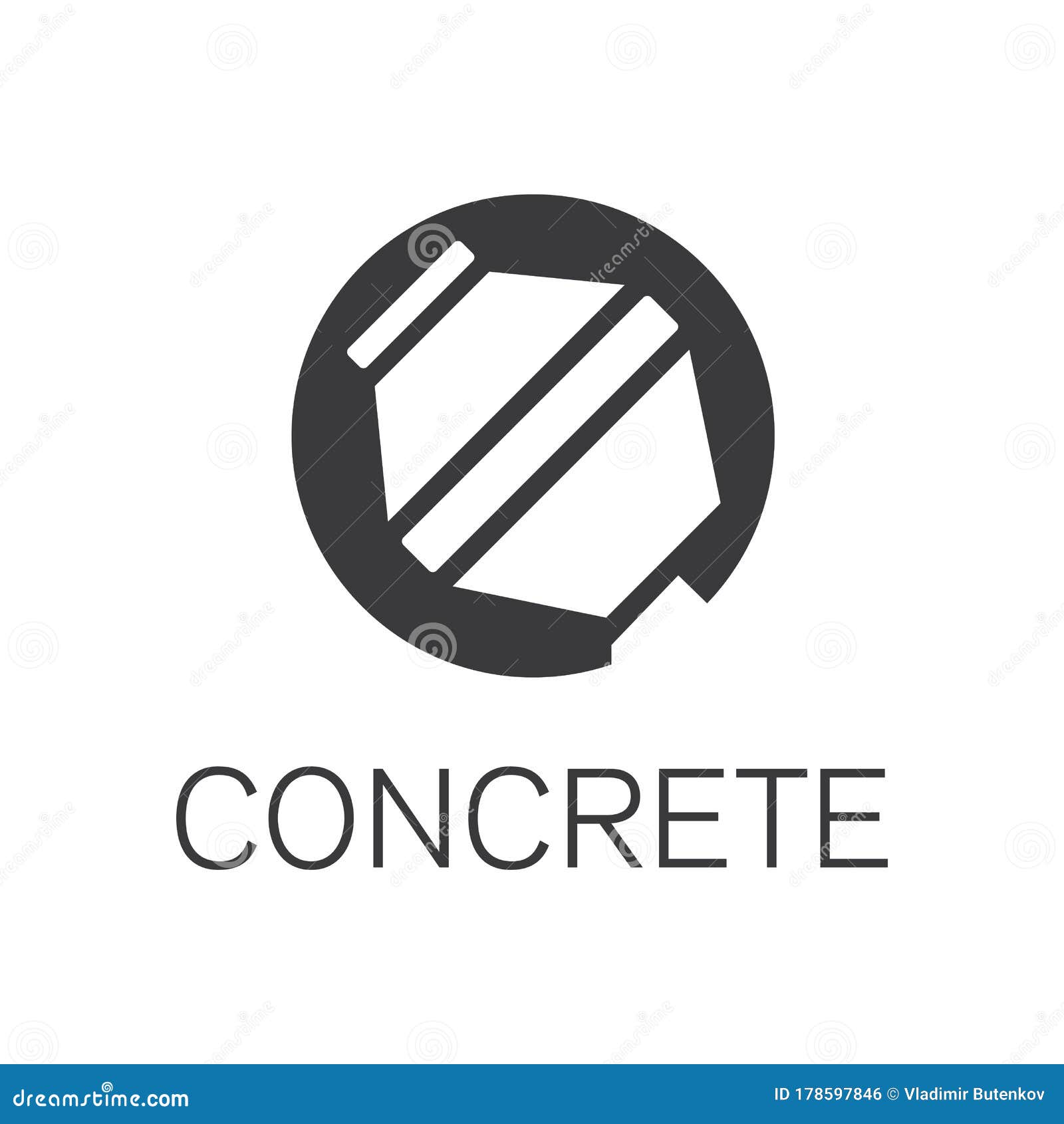 Vector Logo of Concrete and Concrete Blocks Stock Illustration ...