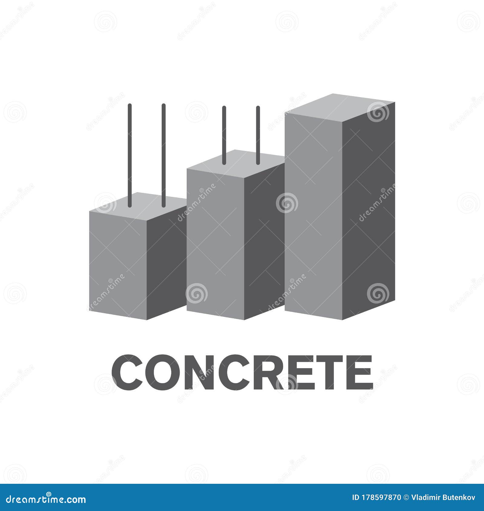 Vector Logo of Concrete and Concrete Blocks Stock Illustration ...