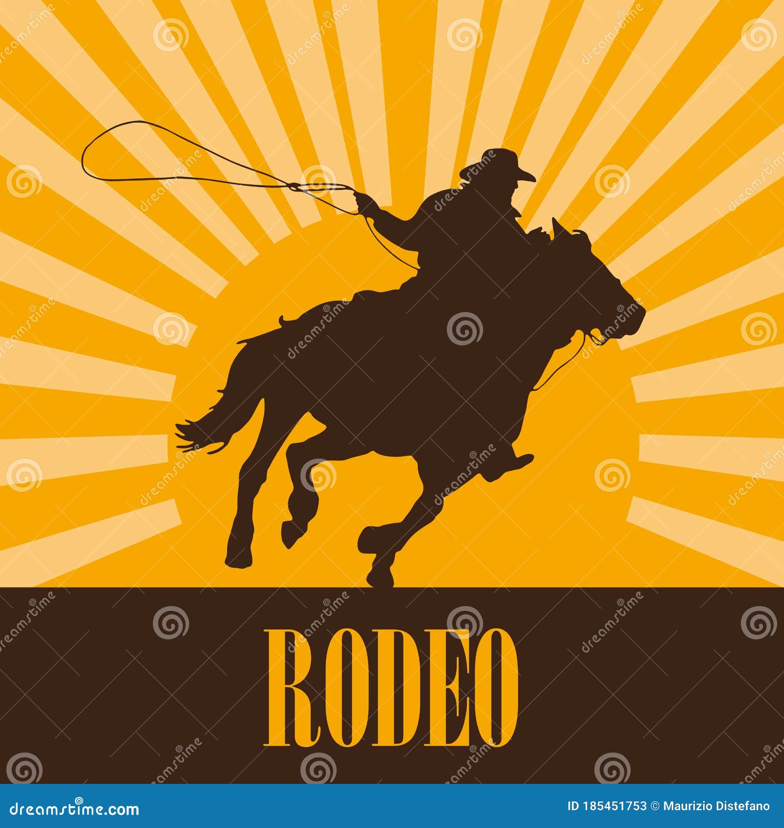 Vector Logo Cowboy on S Unset Stock Vector - Illustration of courage ...