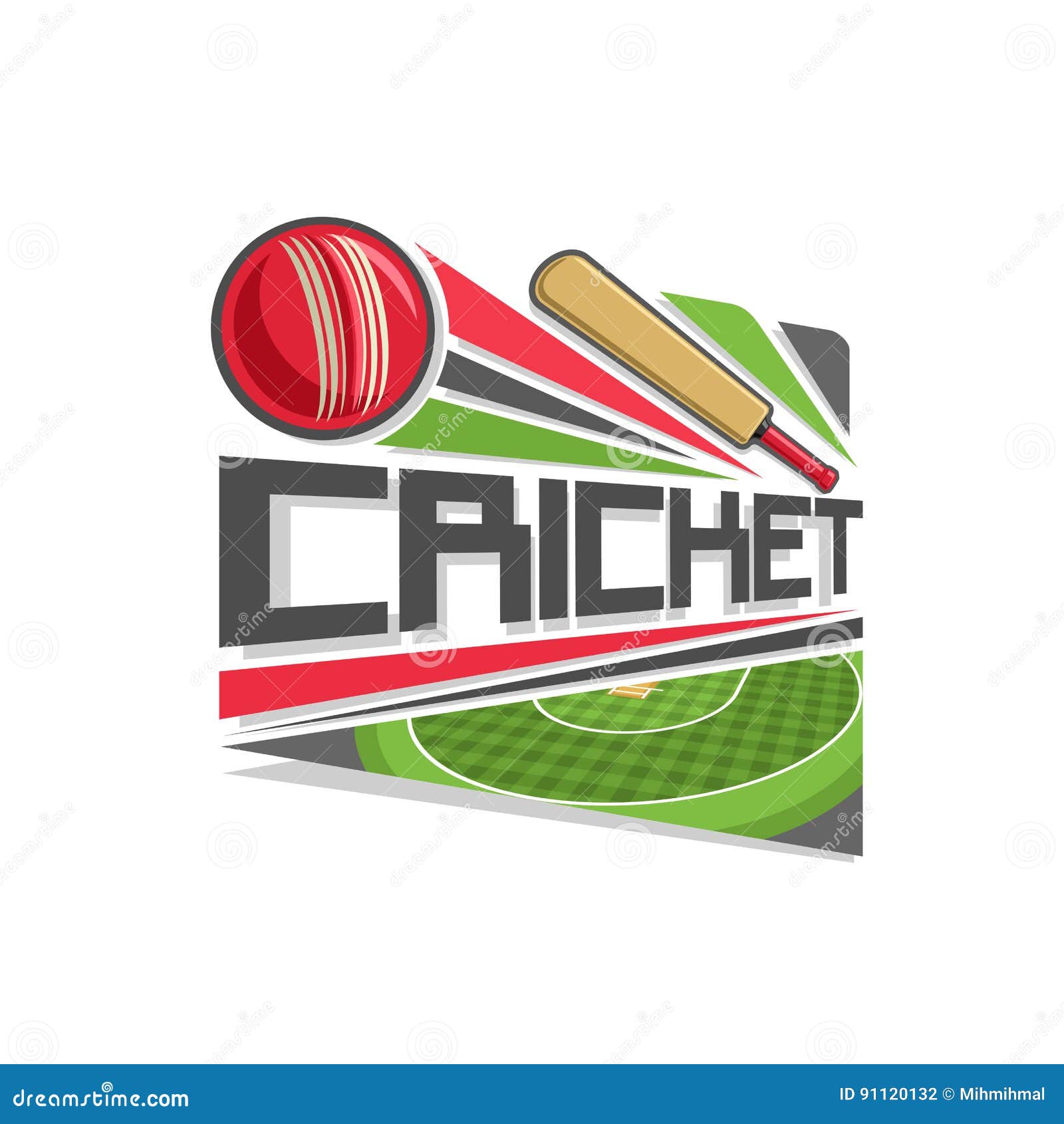 Vector Logo for Cricket Game Stock Vector - Illustration of abstract ...