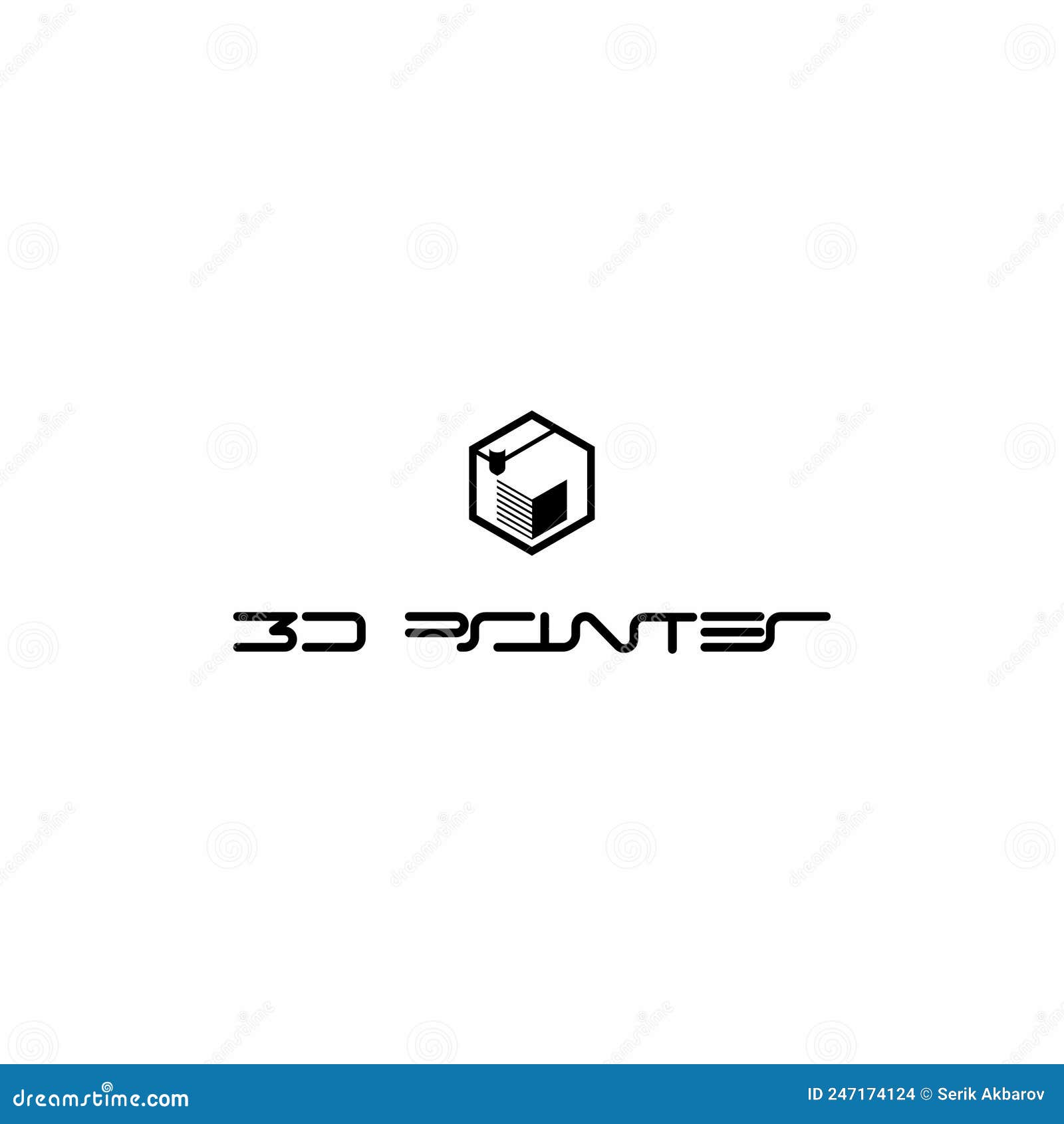 Printing in Three Dimensional. Stock Vector - Illustration of service ...