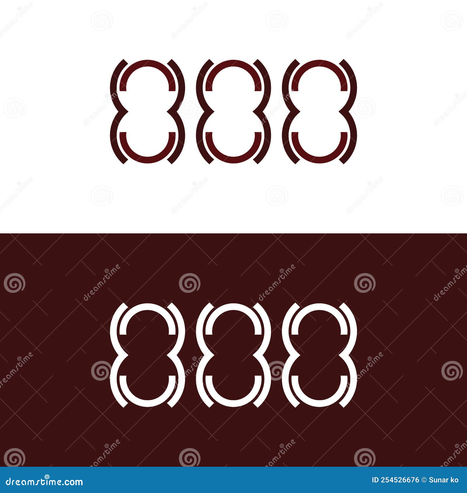 888 vector logo design stock vector. Illustration of sign - 254526676