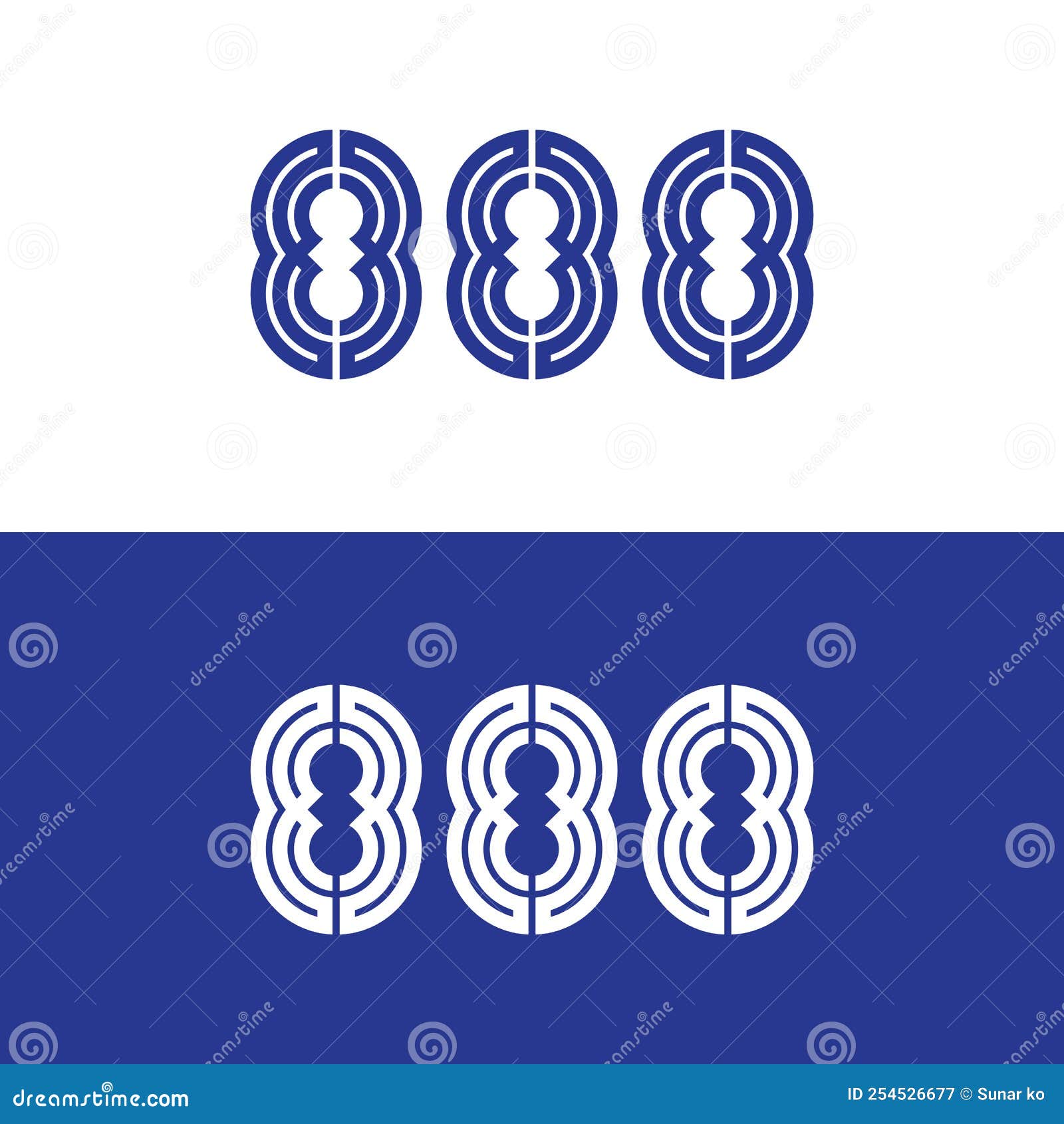 888 vector logo design stock vector. Illustration of black - 254526677
