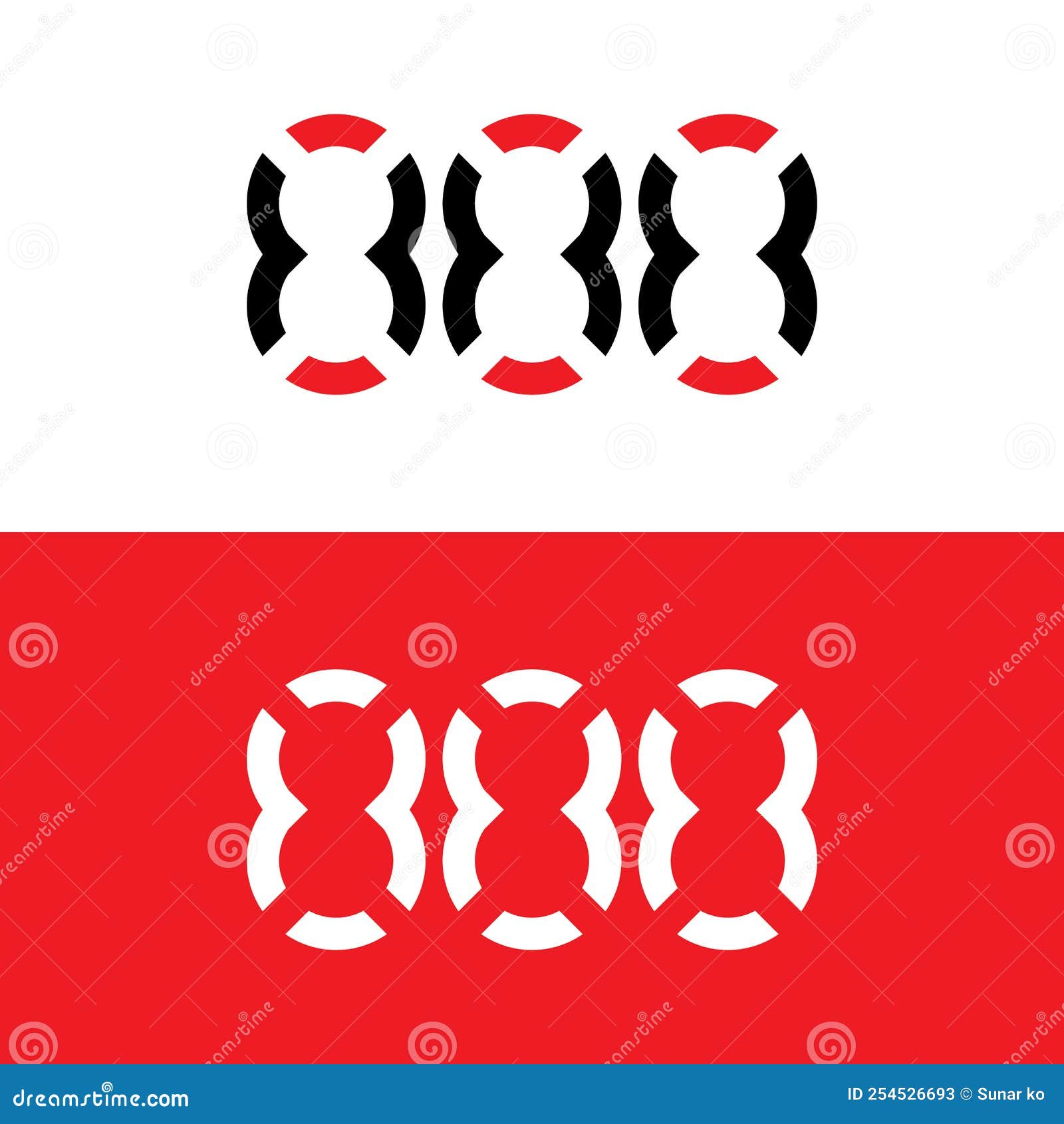 888 vector logo design stock vector. Illustration of concept - 254526693