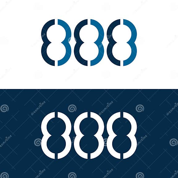 888 vector logo design stock vector. Illustration of icon - 254526695
