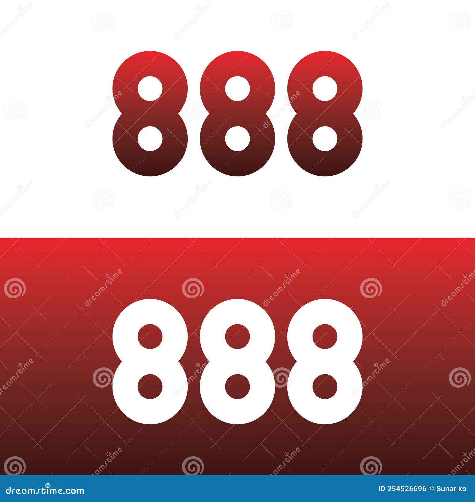 888 vector logo design stock vector. Illustration of concept - 254526696