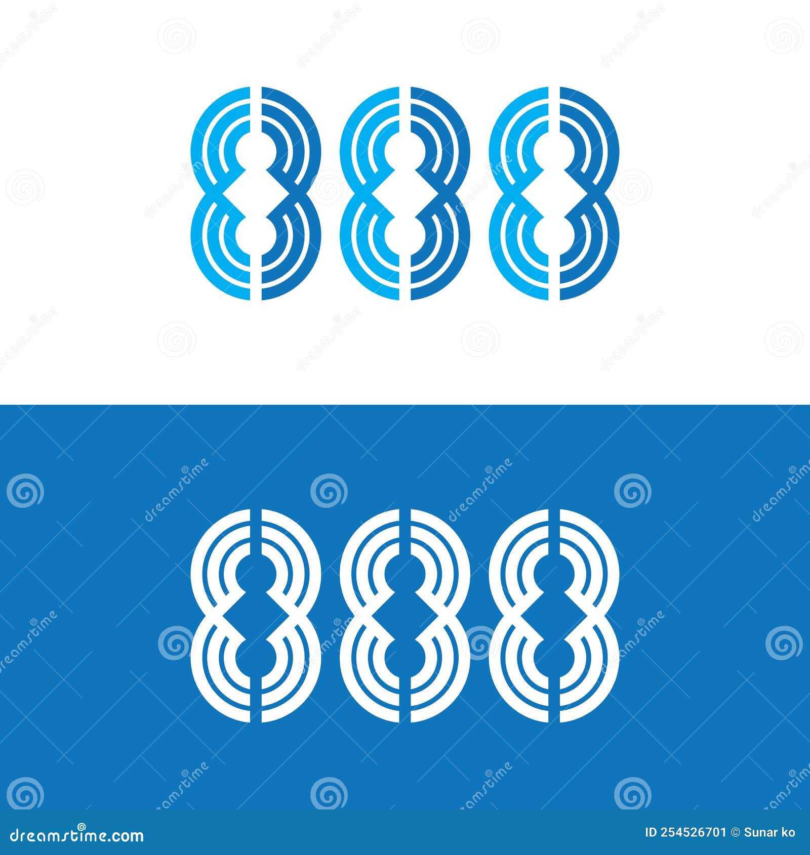 888 vector logo design stock vector. Illustration of template - 254526701