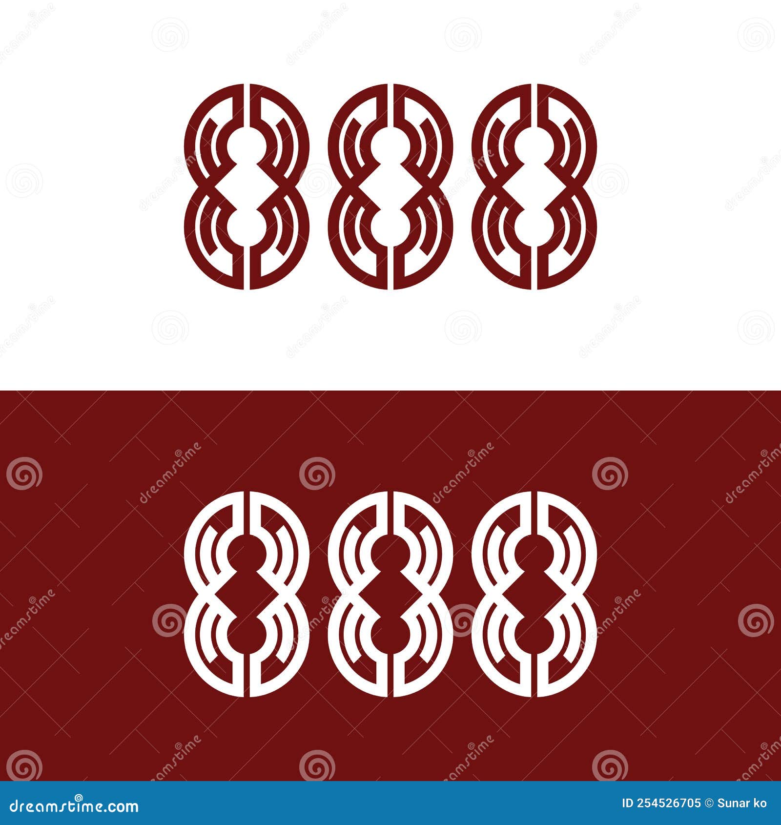 888 vector logo design stock vector. Illustration of template - 254526705