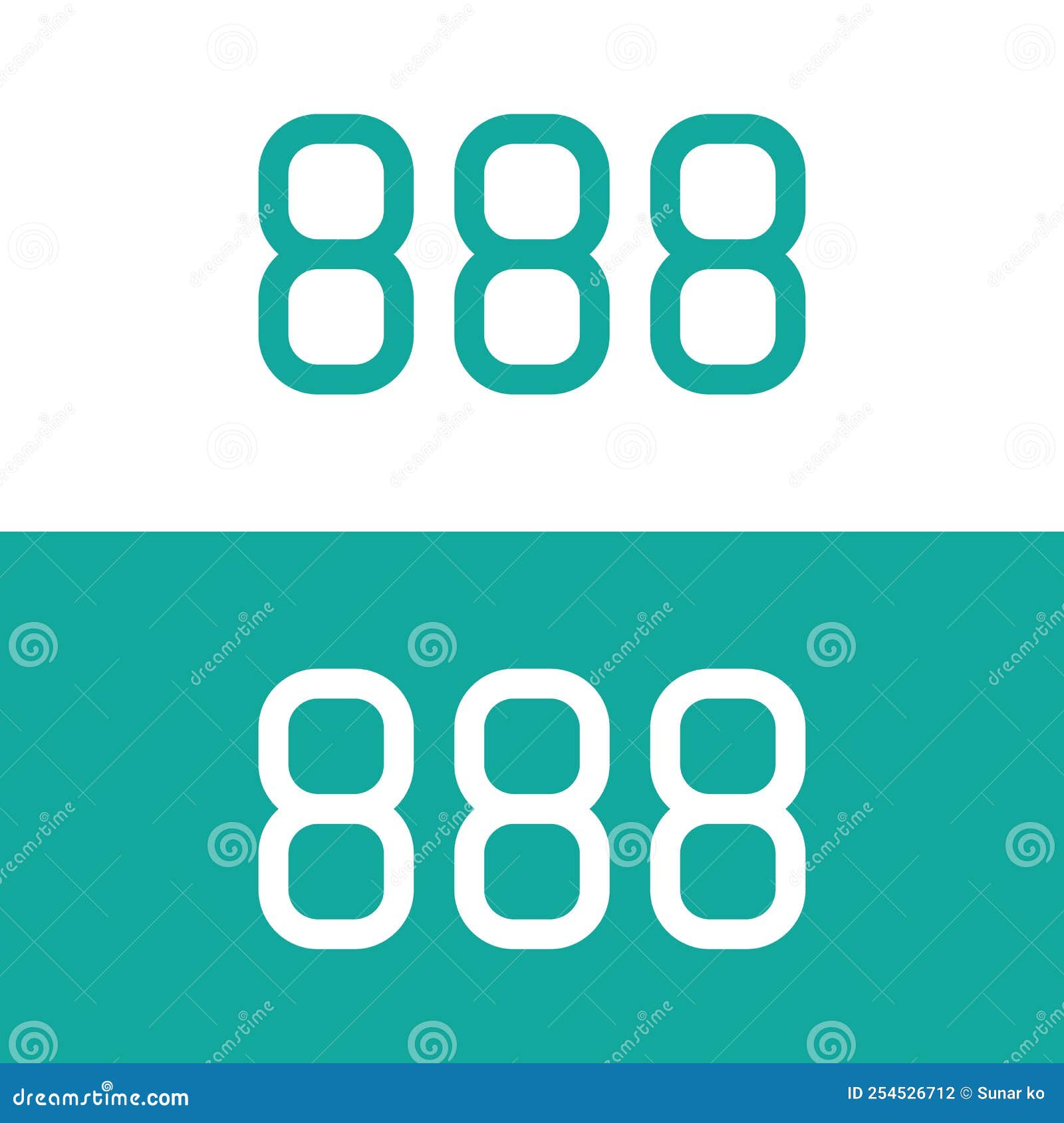 888 vector logo design stock vector. Illustration of company - 254526712