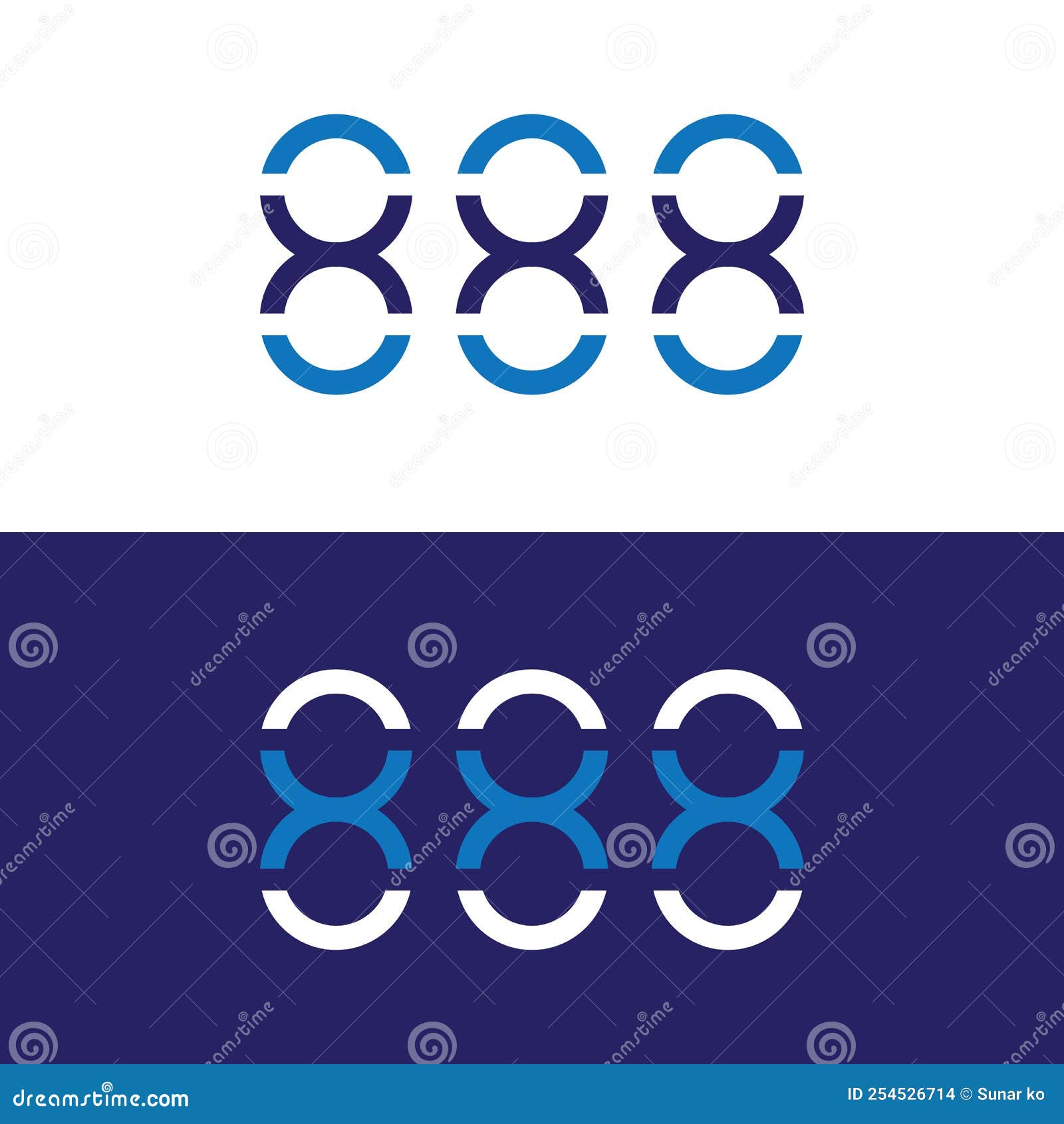 888 vector logo design stock vector. Illustration of icon - 254526714