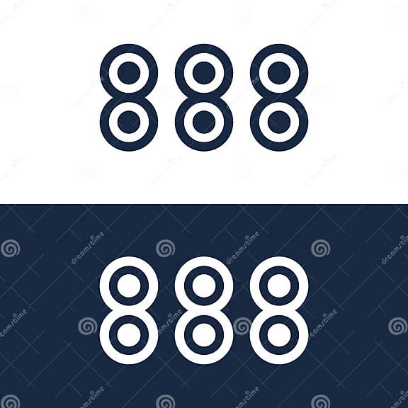 888 vector logo design stock vector. Illustration of template - 254526715