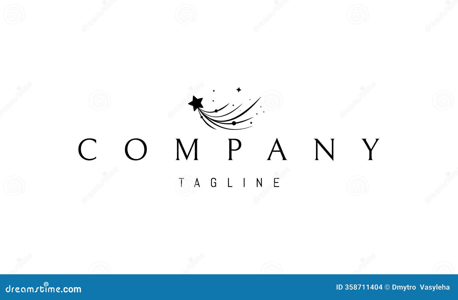 Vector Logo with an Abstract Image of a Flying Star in the Sky. Stock ...