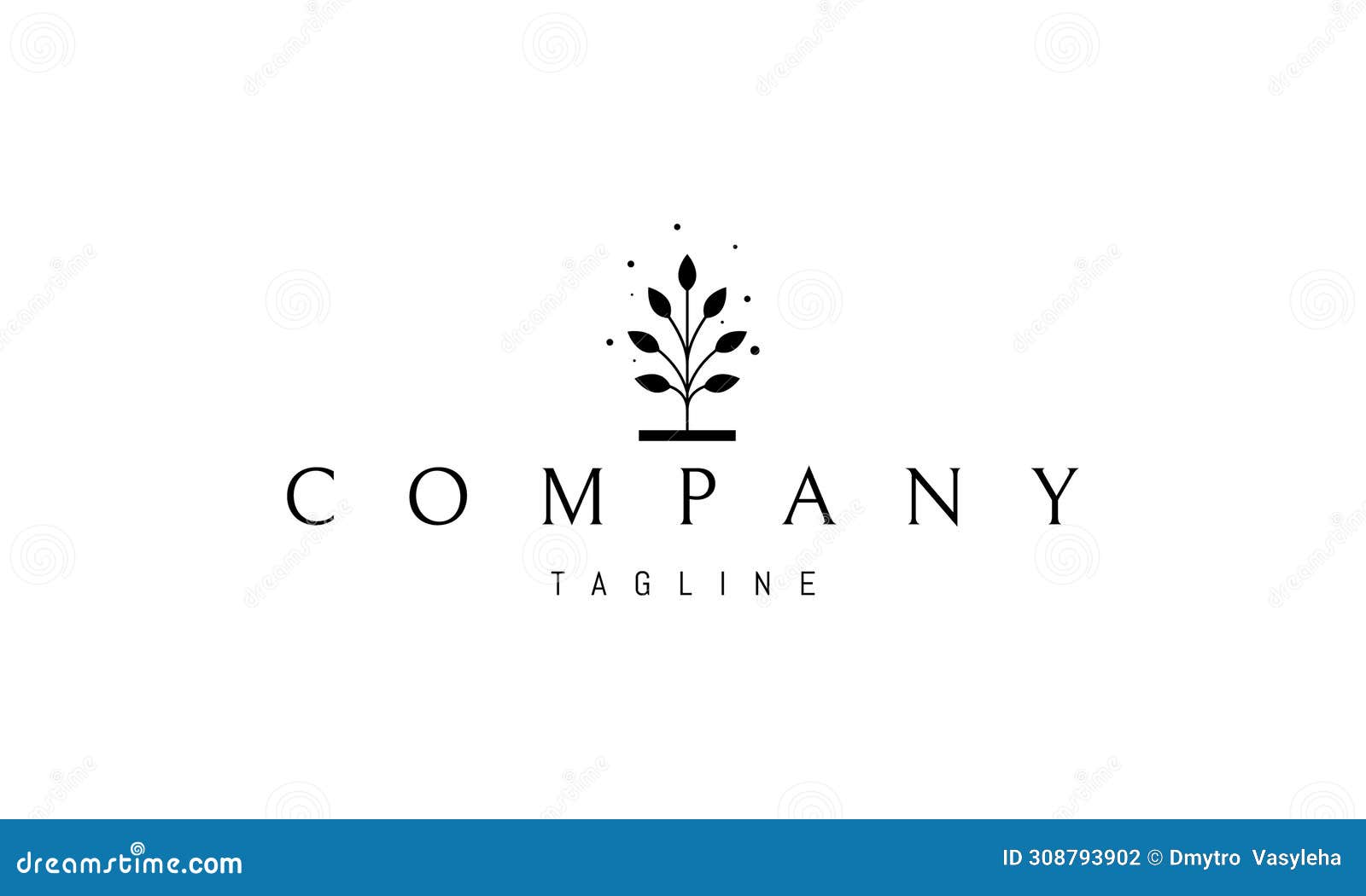 Vector Logo with an Abstract Image of a Tree Sprout with Leaves. Stock ...