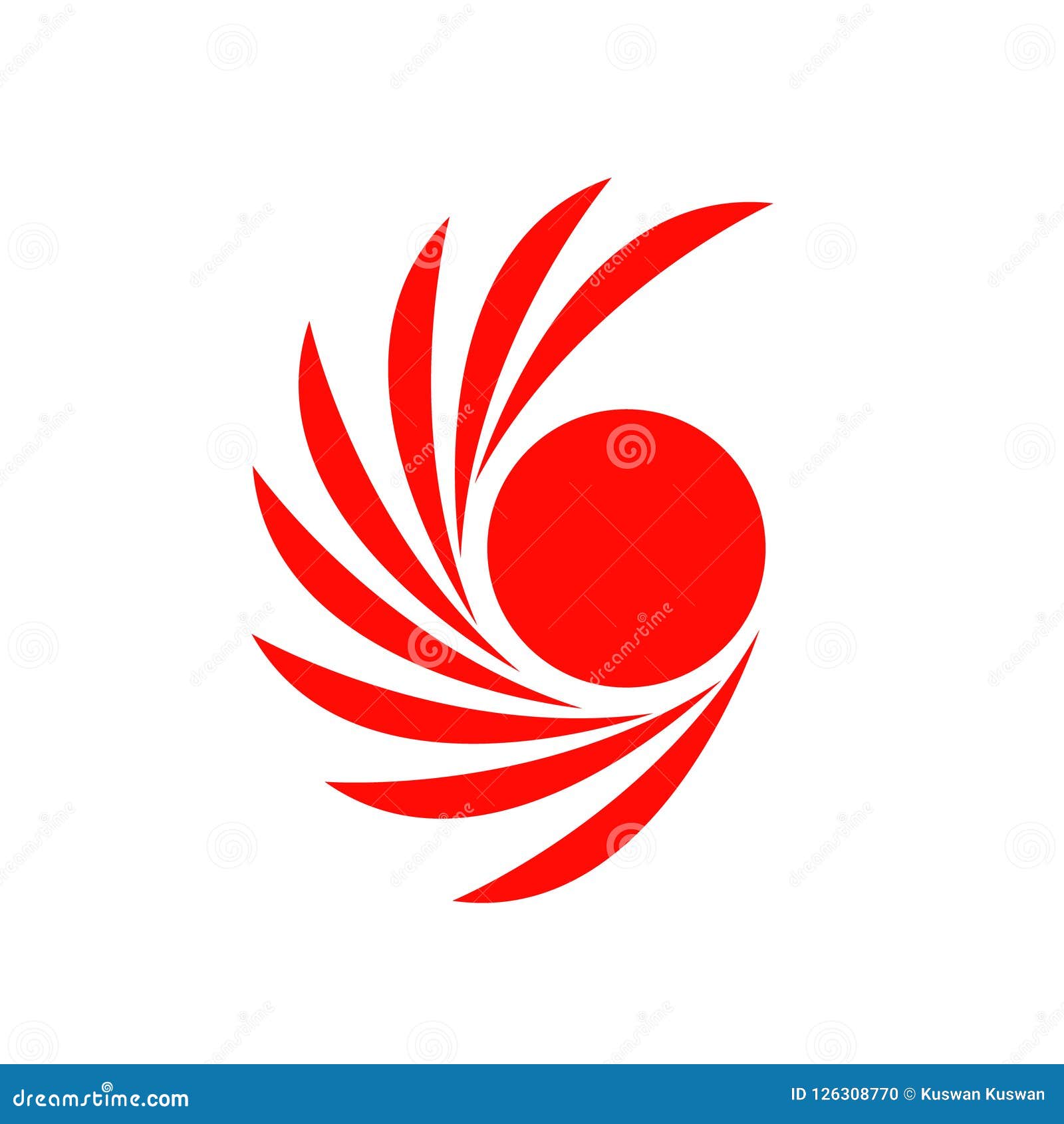 Vector Logo Design Circle and Red Leaf in Eps.10 Stock Illustration ...