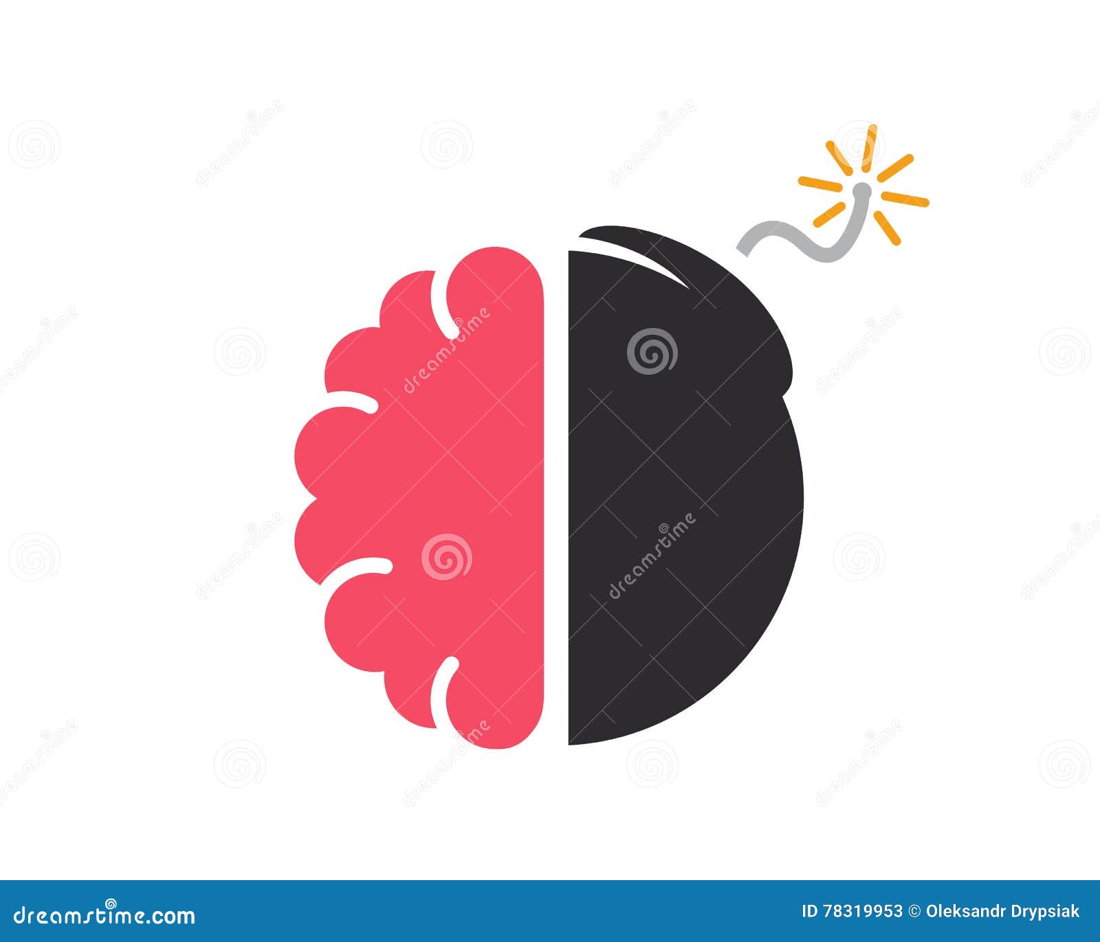 Vector Logo Design Combination of a Brain and Bomb. Brain and Bomb ...