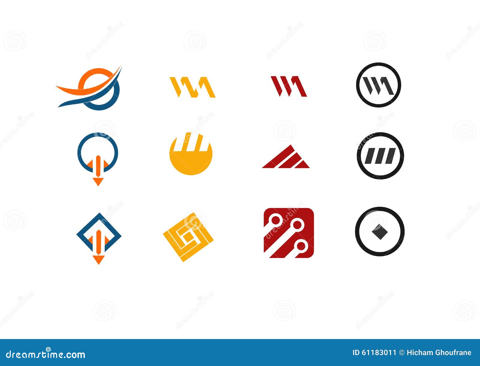 12 Vector Logo and Design Elements Stock Vector - Illustration of ...