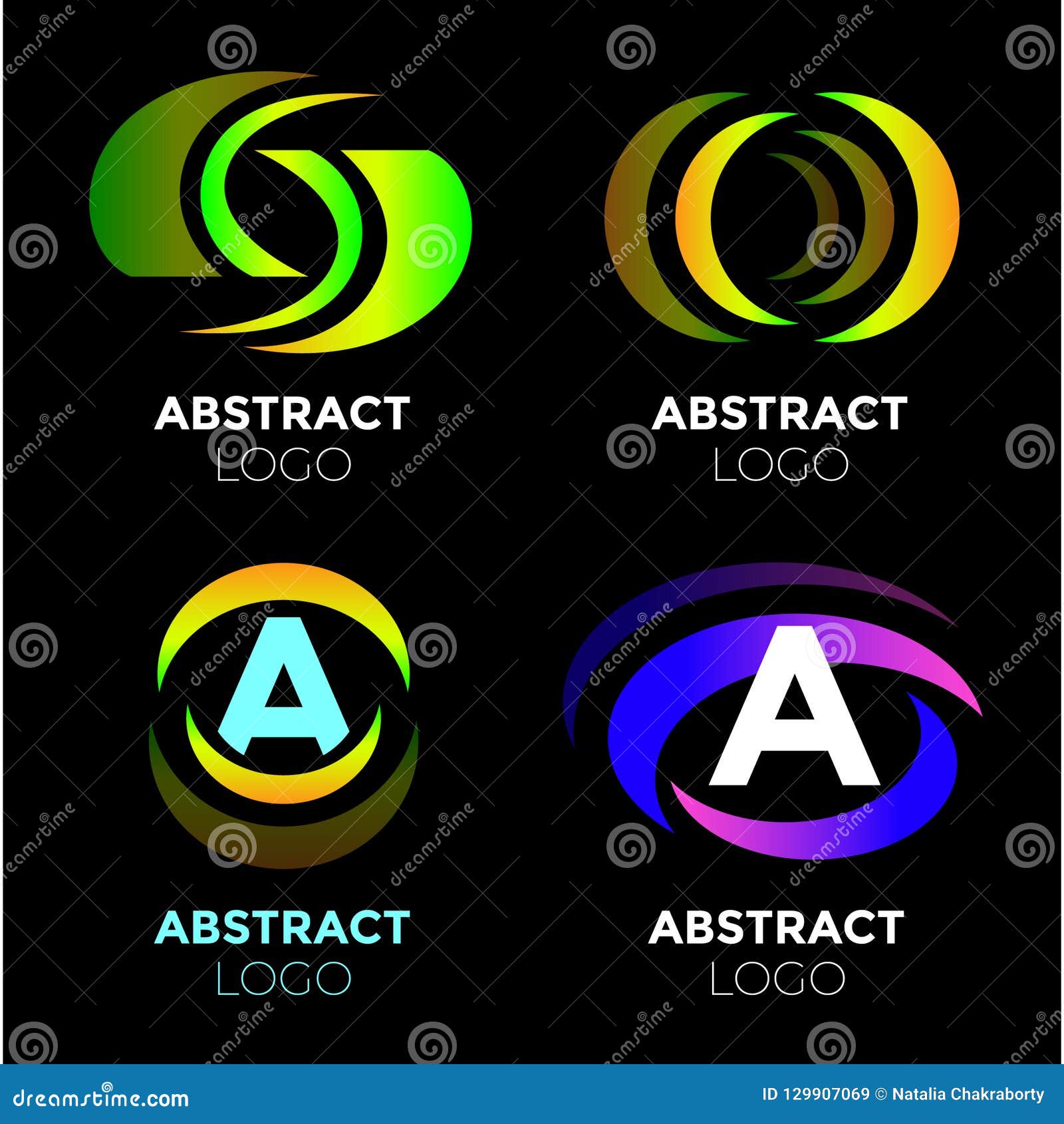Logo design elements set stock vector. Illustration of communication - 129907069