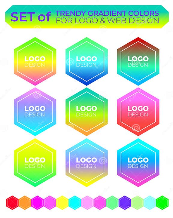 Vector Logo Design Elements Set Stock Vector - Illustration of hexagon ...