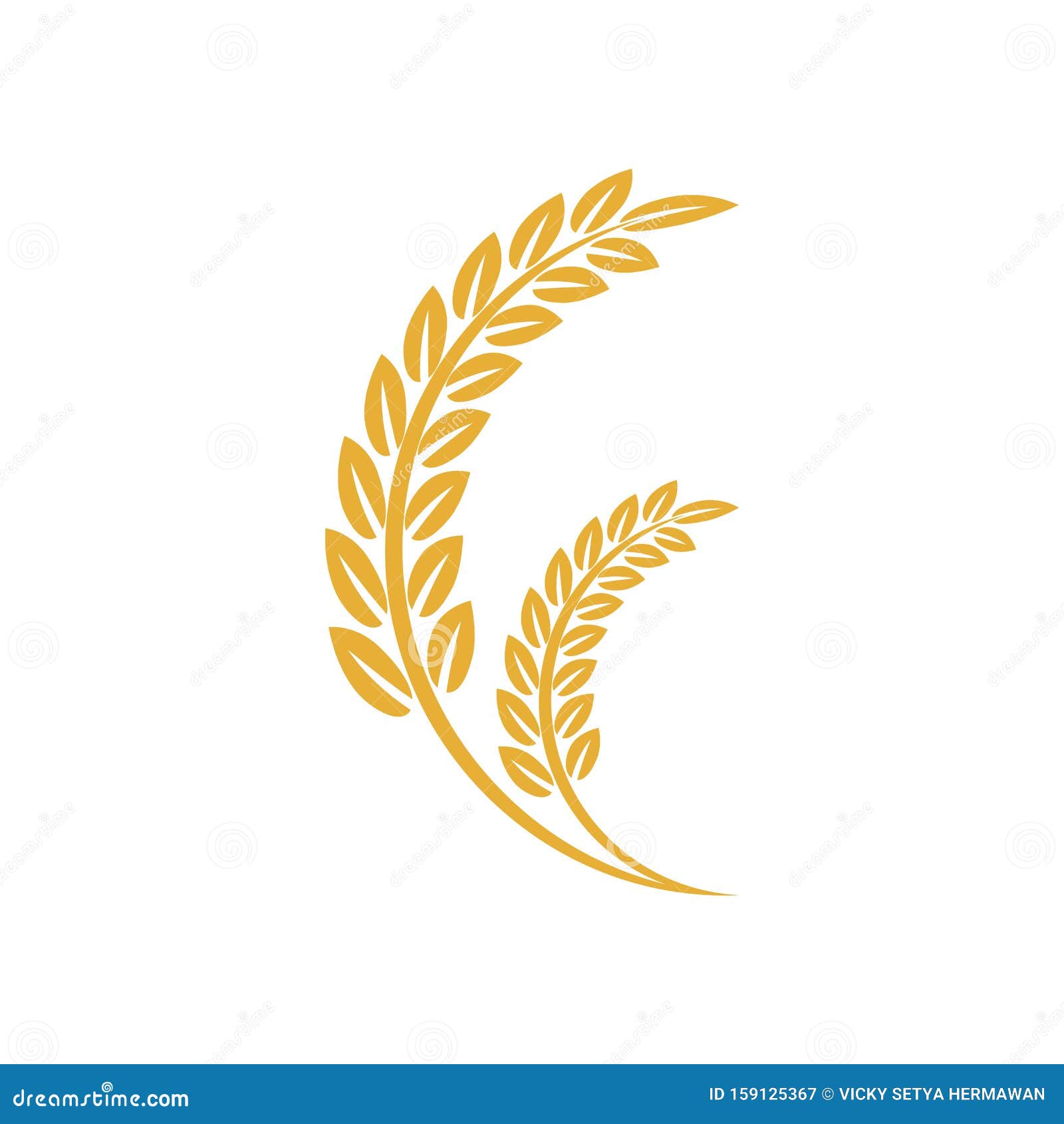 Vector Logo Design and Elements of Wheat Grain, Wheat Ears, Seed or Rye ...