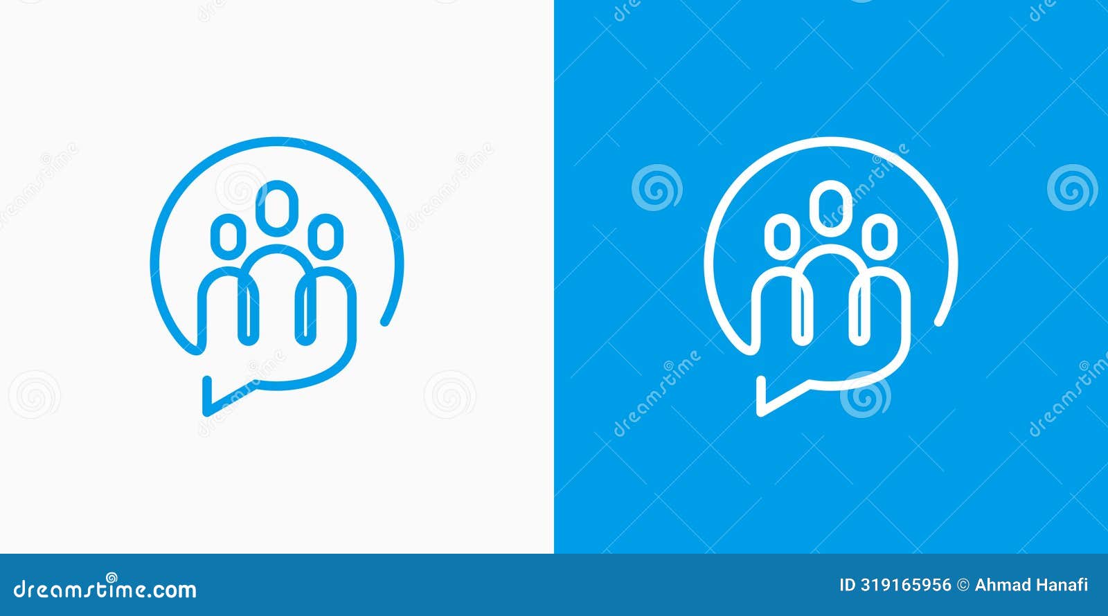Vector Logo Design of Group of People in Conversation Bubble Stock ...