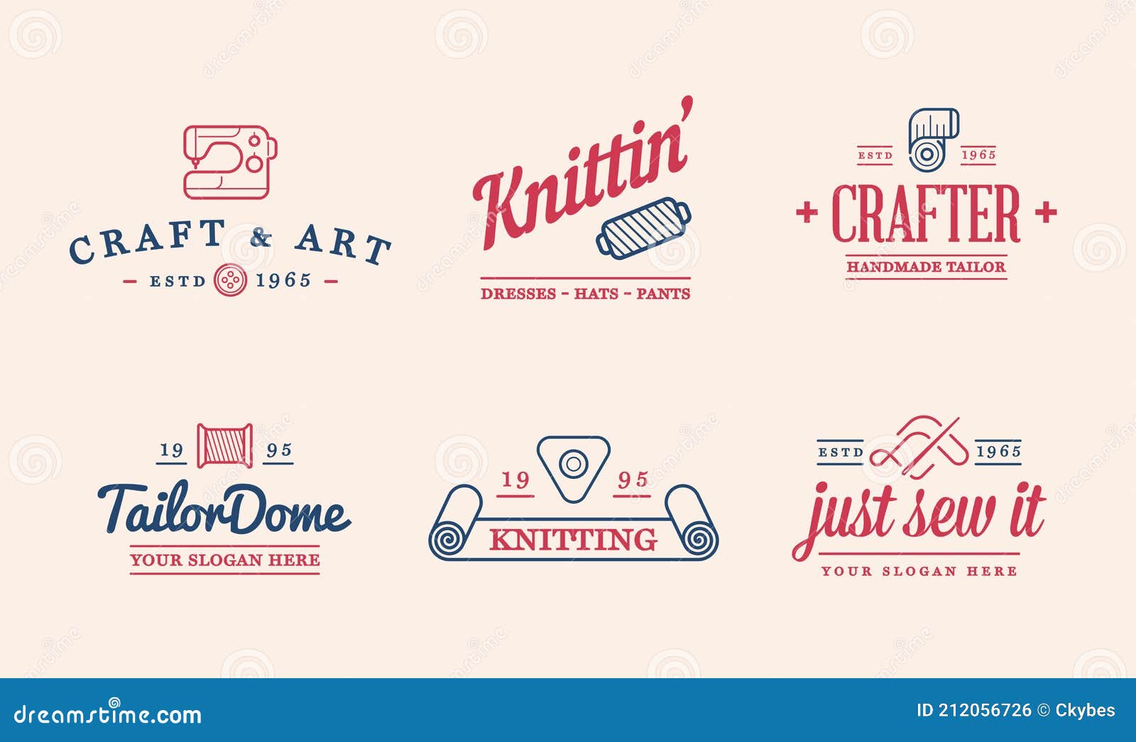 Vector Logo Design. Handmade, DIY, Craft, Tailoring and Knitting Stock ...