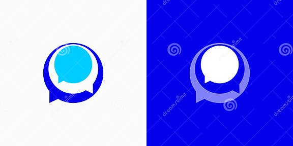 Two Circle Chat Bubbles with Perspective Effect Stock Vector ...
