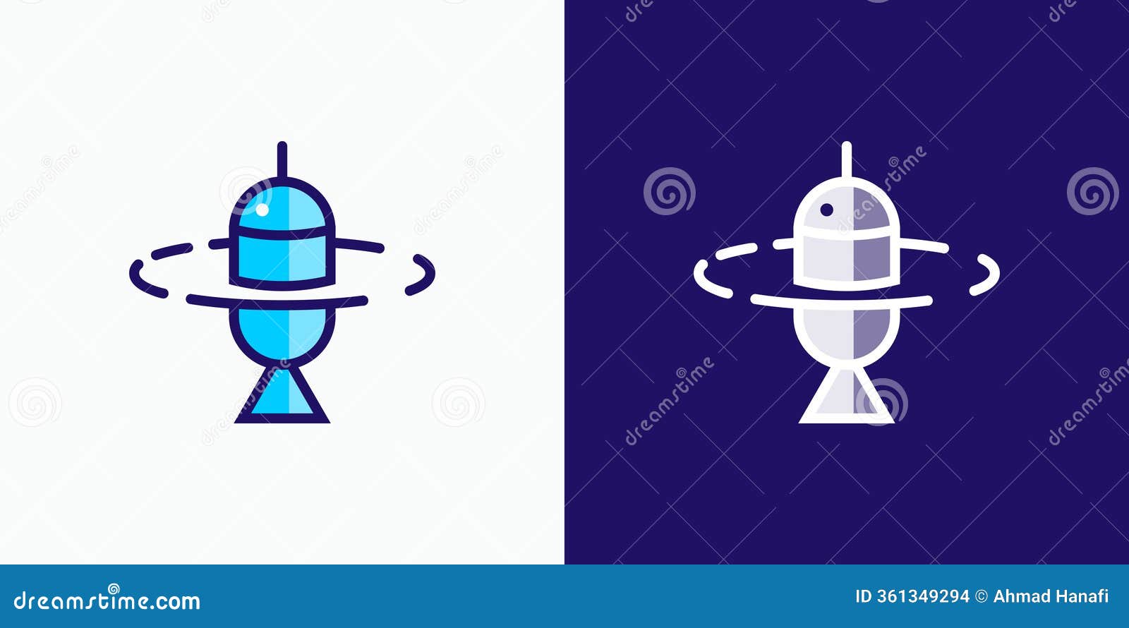 Vector Logo Design Illustration of a Combination of Fishing Float and ...