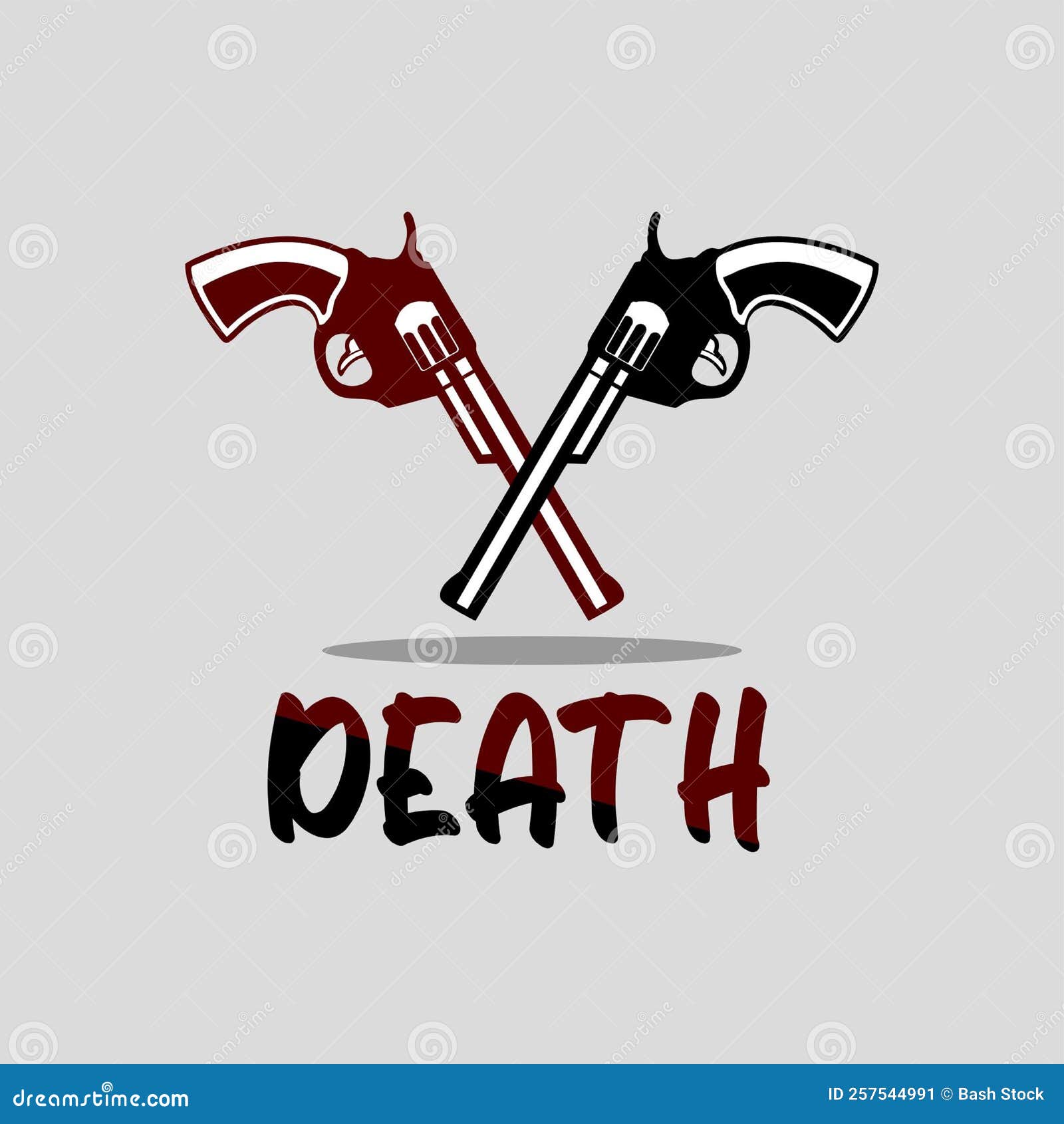 Vector Logo Design, Red Black Guns Vector, Vector Illustration and Text ...