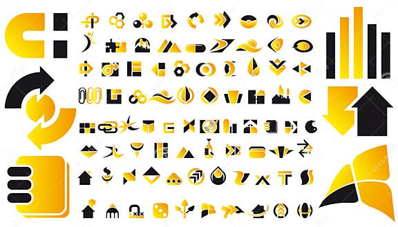 Vector Logo and Design Symbols Stock Vector - Illustration of circles ...