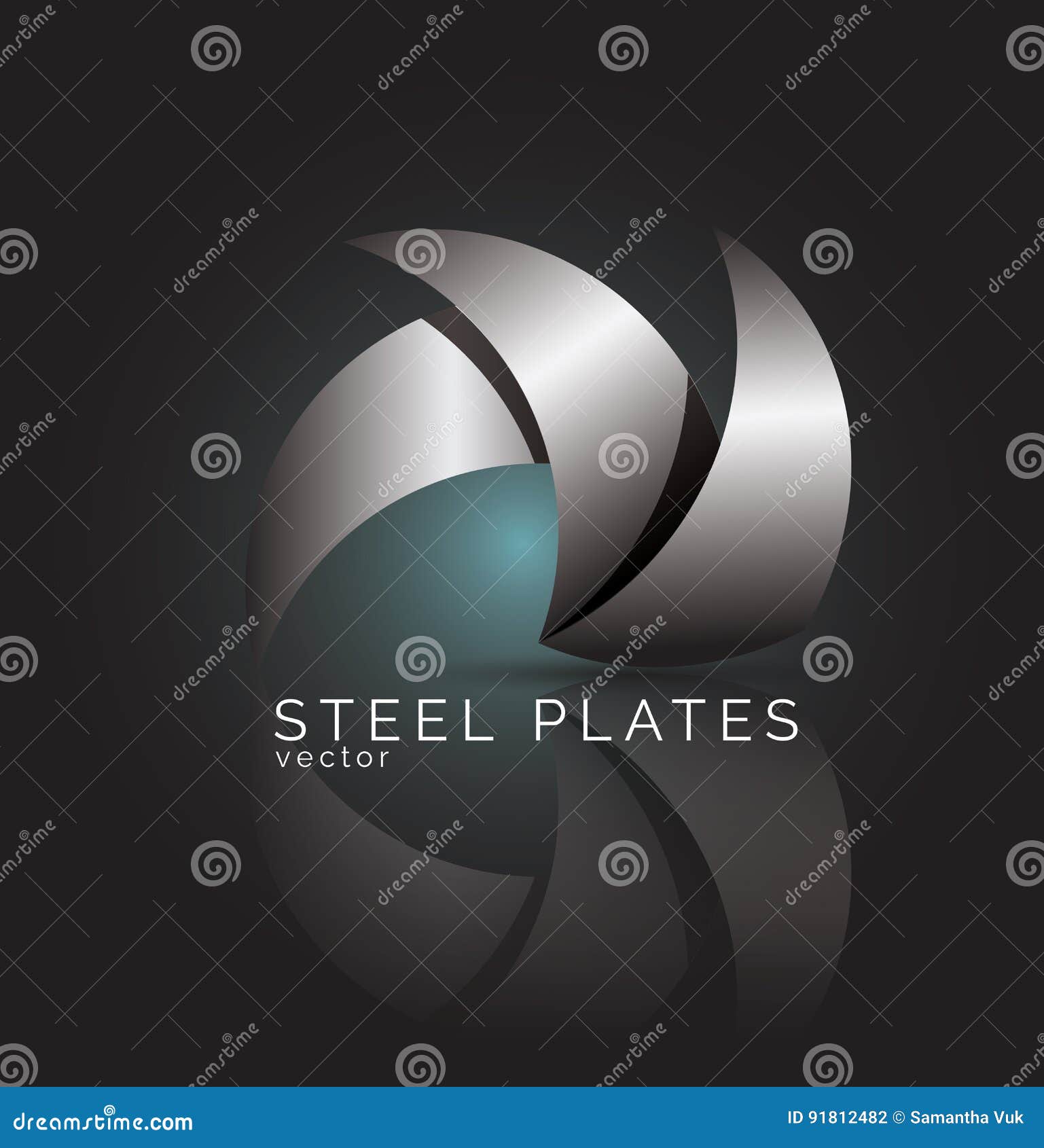 Vector Logo Design Template. Abstract Blue and Grey Steel Plates. Stock ...