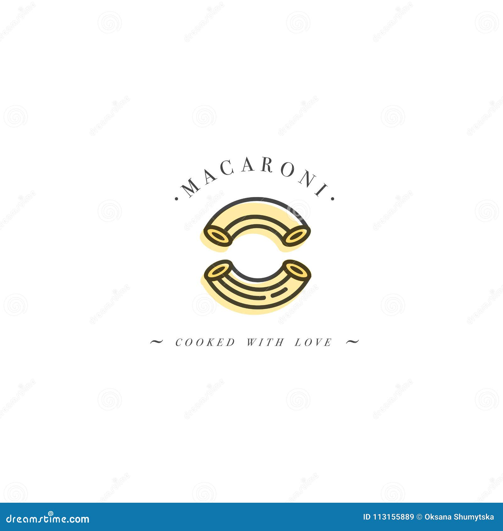 Vector Logo Design Template and Emblem or Badge. Italian Pasta ...