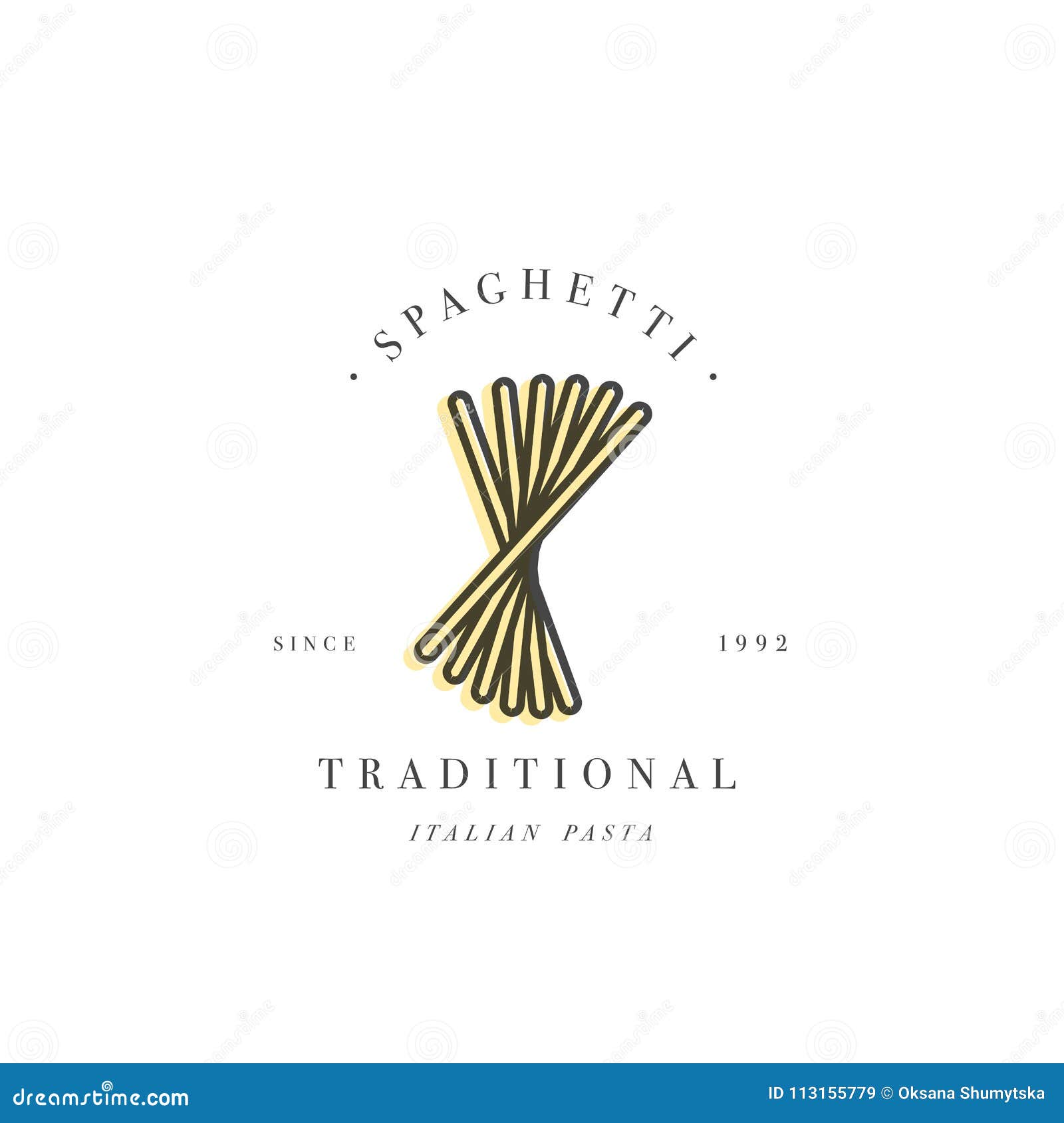 Vector Logo Design Template and Emblem or Badge. Italian Pasta ...