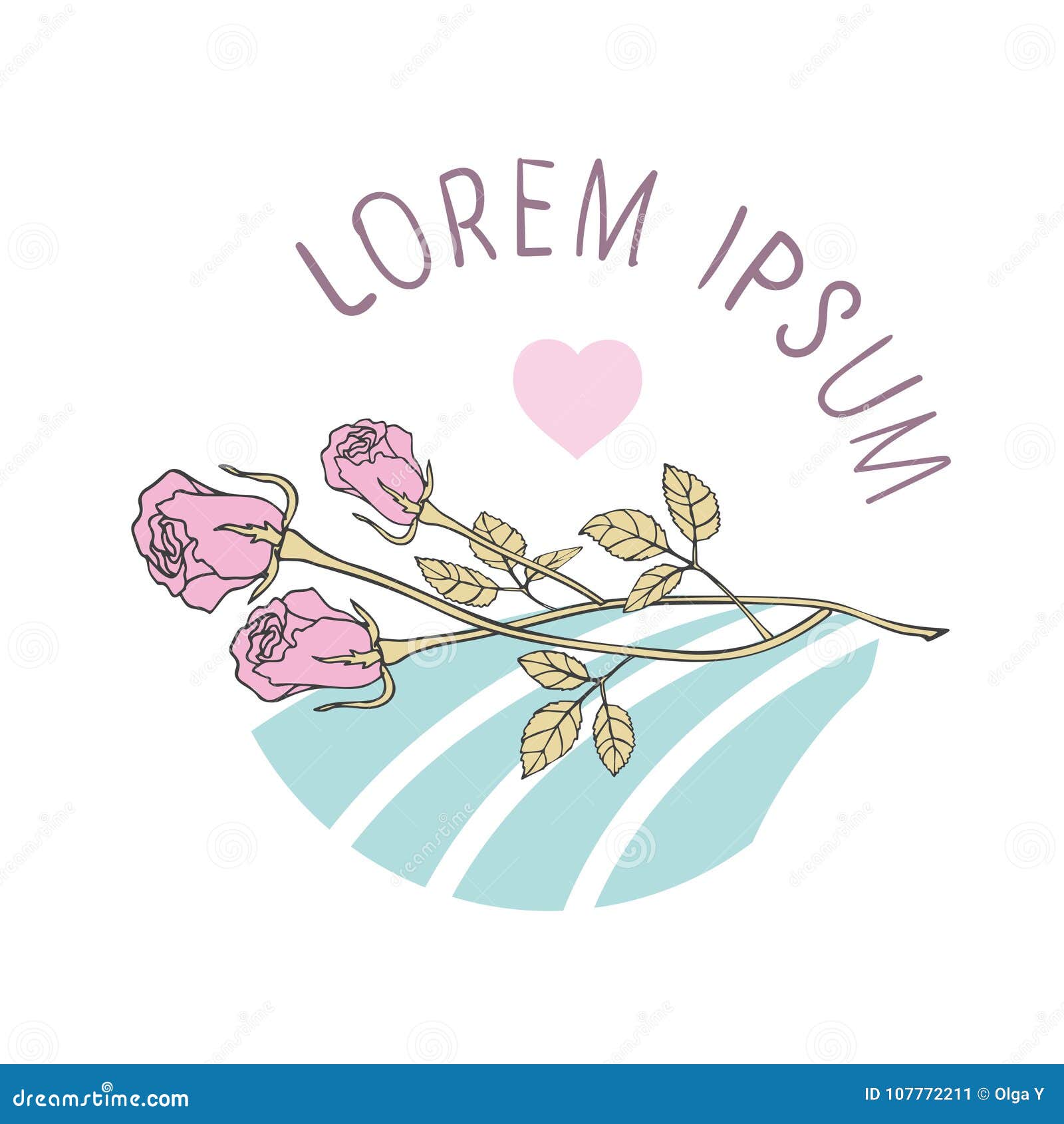 Vector Logo Design Template and Emblem - Rose Flower and Heart Shape ...