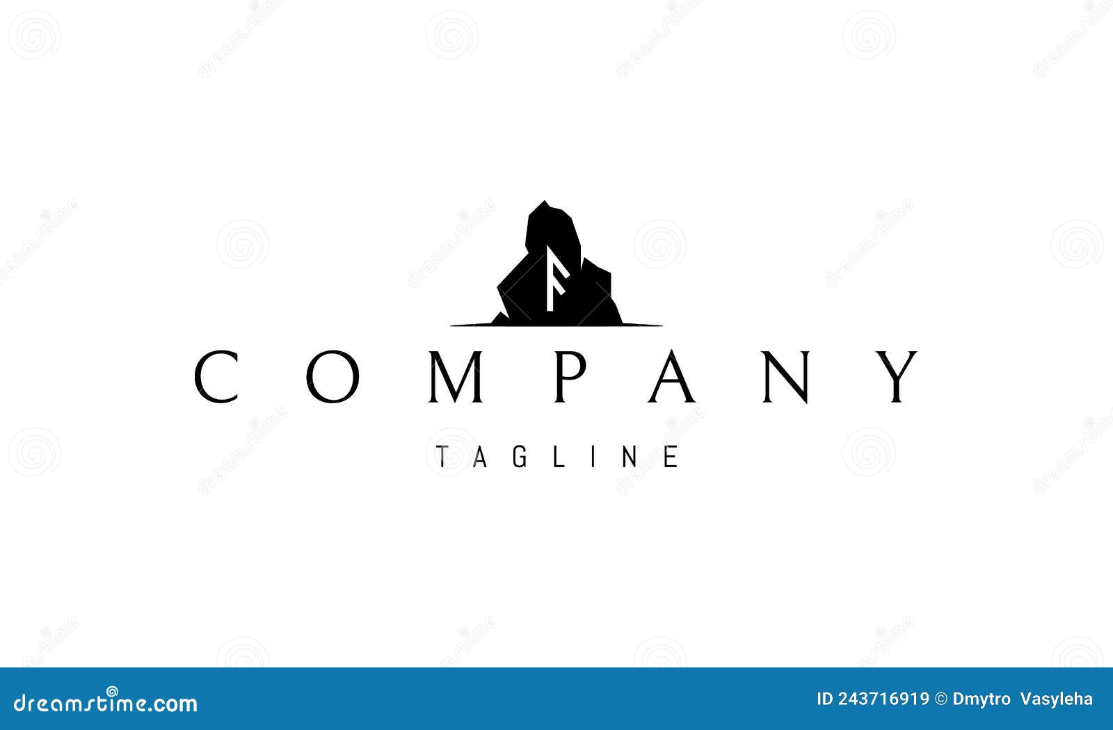 Vector Logo on Which an Abstract Image of an Ancient Rune Stone. Stock ...