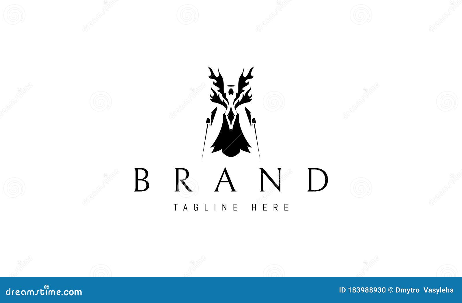 Vector Logo on Which an Abstract Image of an Angel Warrior with Two ...