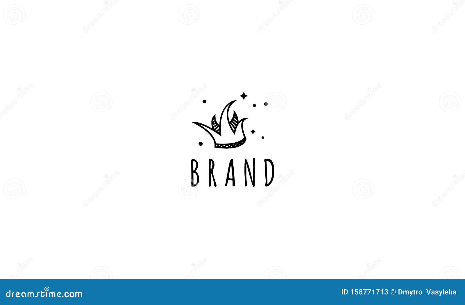 Playful Crown Set On White Background. Black Handdrawn Doodle For King ...