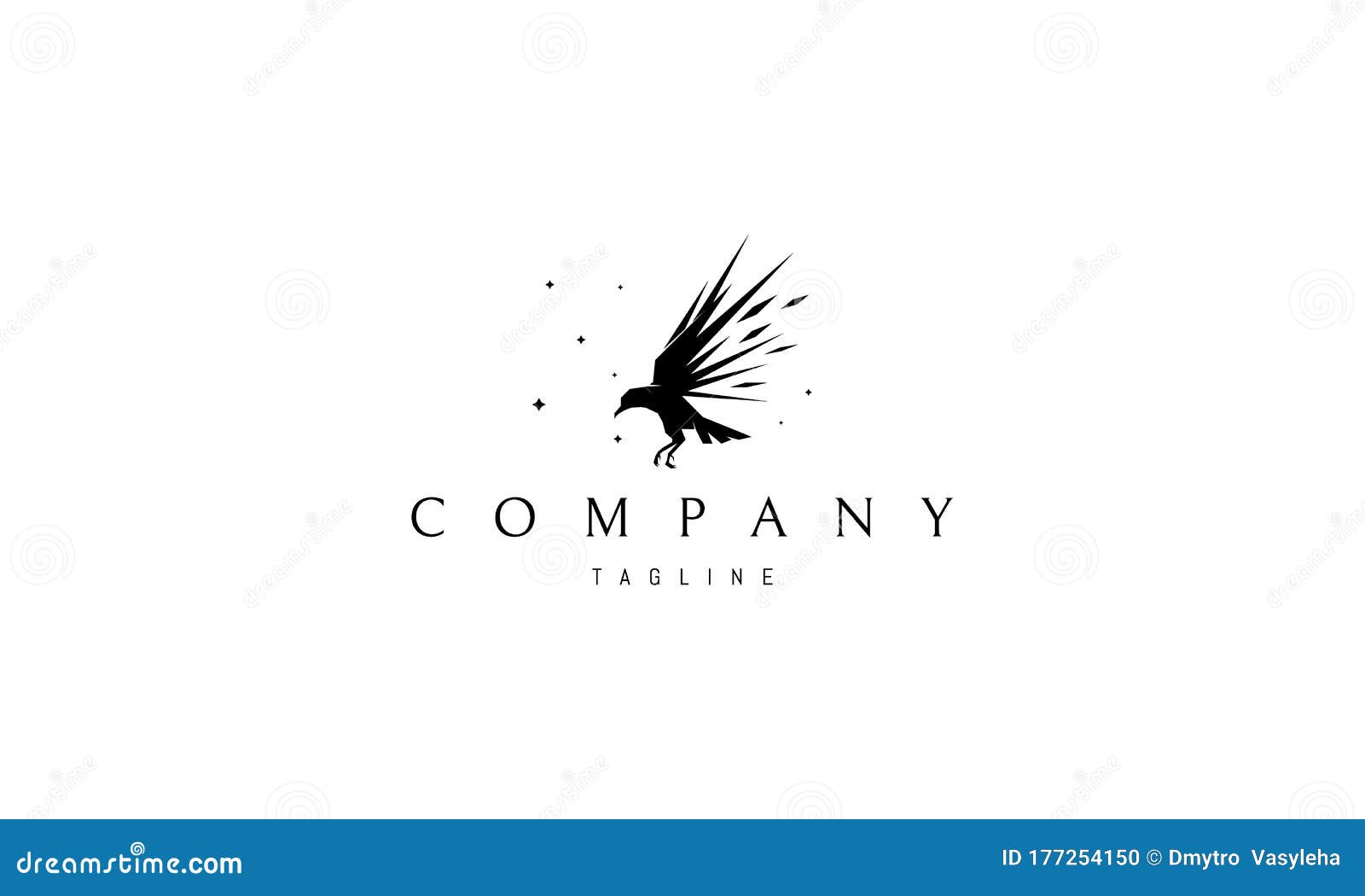Vector Logo on Which an Abstract Image of a Flying Raven with Sharp ...