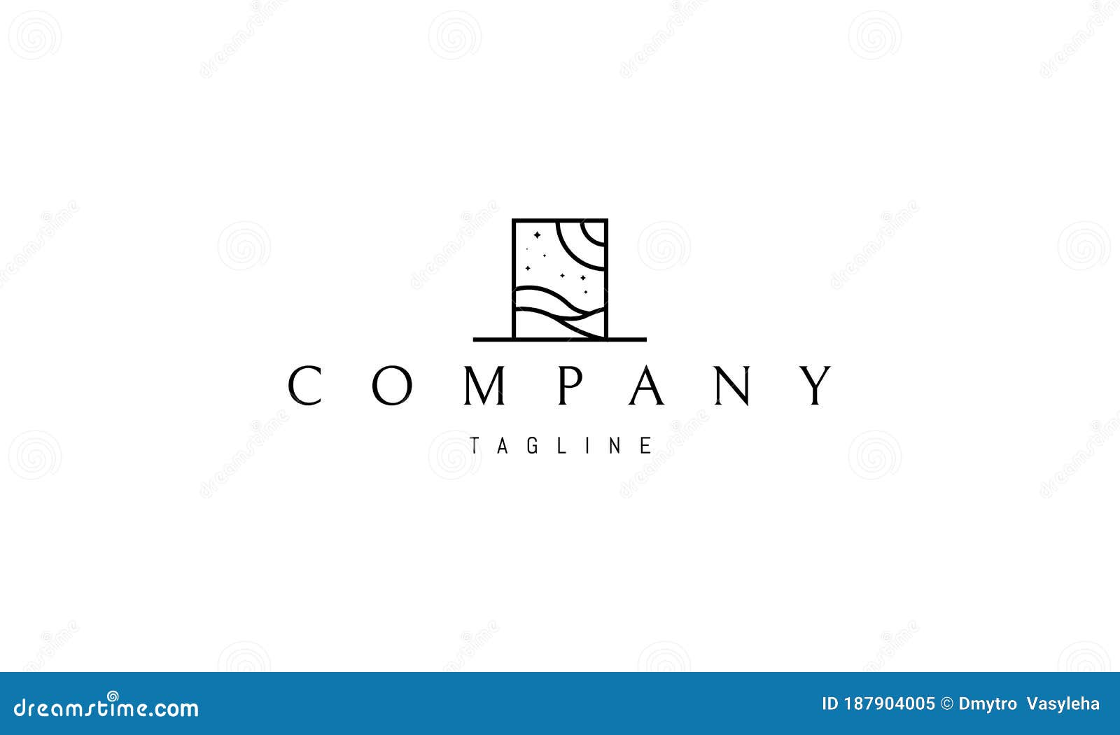 Vector Logo on Which an Abstract Image of a Landscape of Rolling Hills ...