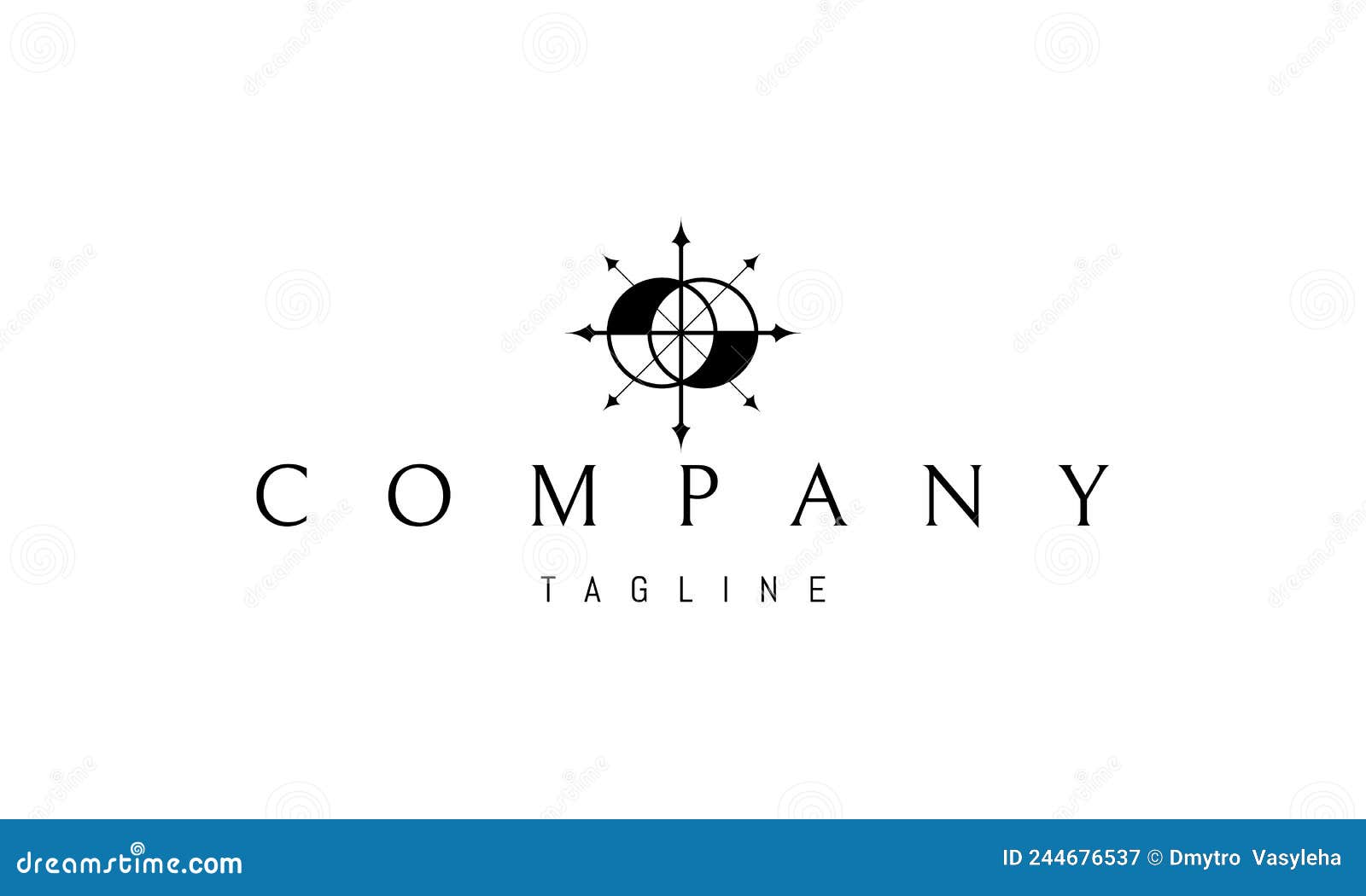 Vector Logo on Which an Abstract Image of a Lunar Compass in the Form ...