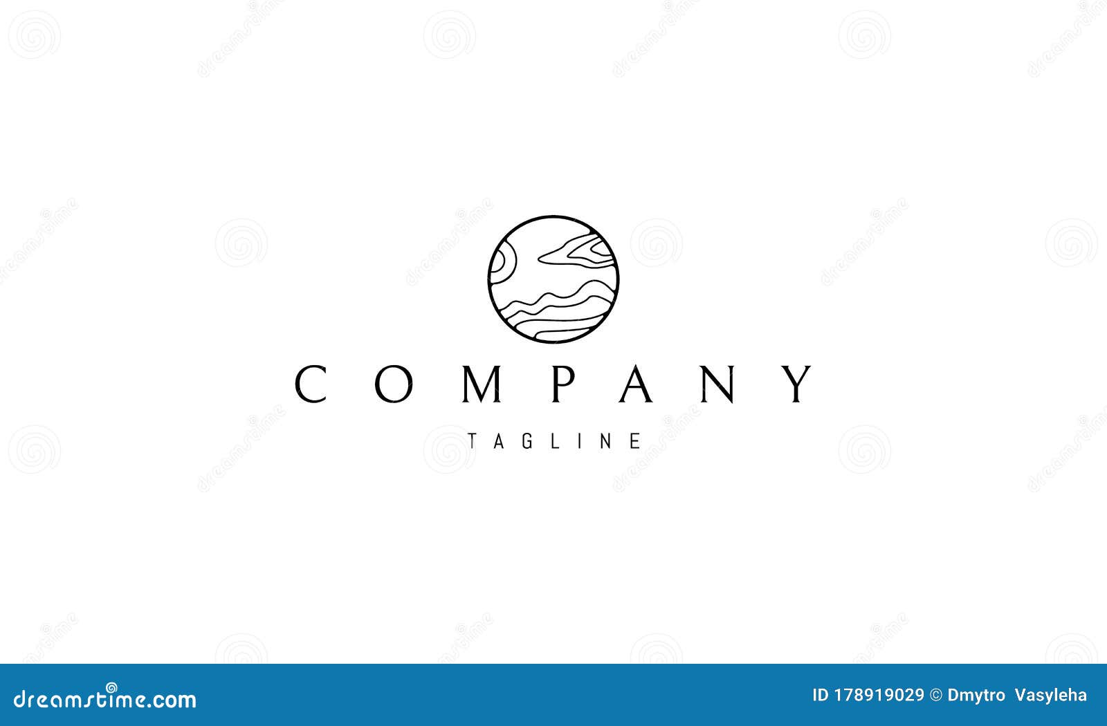 Vector Logo on Which an Abstract Image of Meadows with Clouds. Stock ...