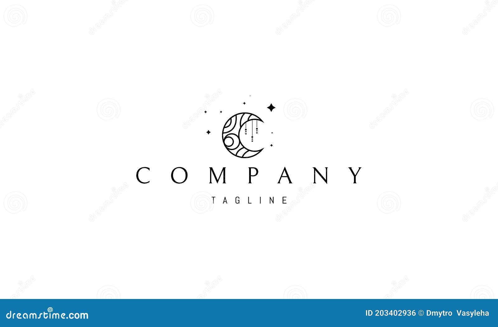 Vector Logo on Which an Abstract Image of the Moon with Decorations ...