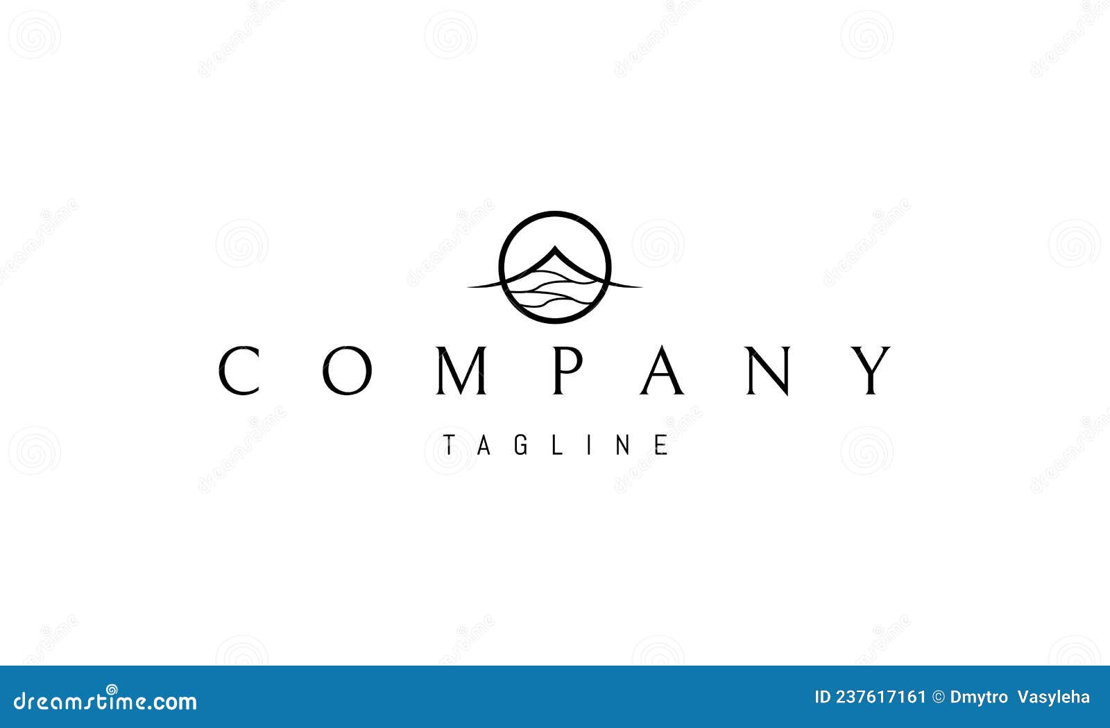 Vector Logo on Which an Abstract Image of a Mountain with a Flowing ...