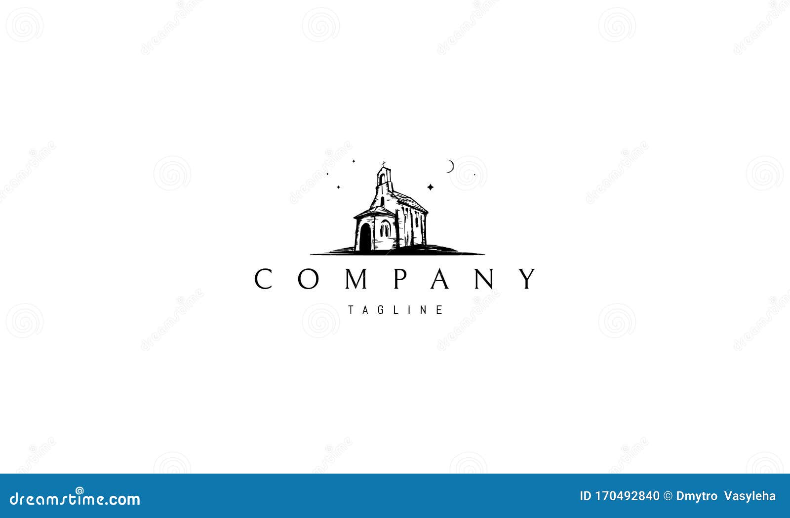 Vector Logo on Which an Abstract Image of an Old Temple. Stock Vector ...