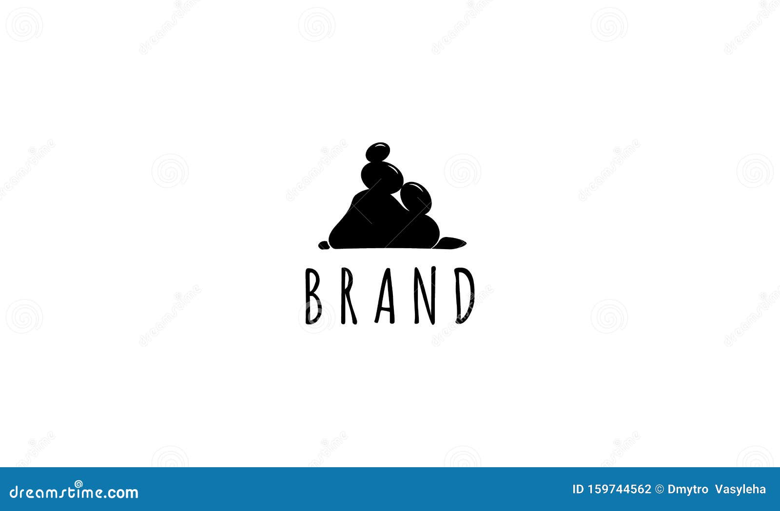Pile Of Stones With Leaves Symbol. Spa Logo Cartoon Vector ...