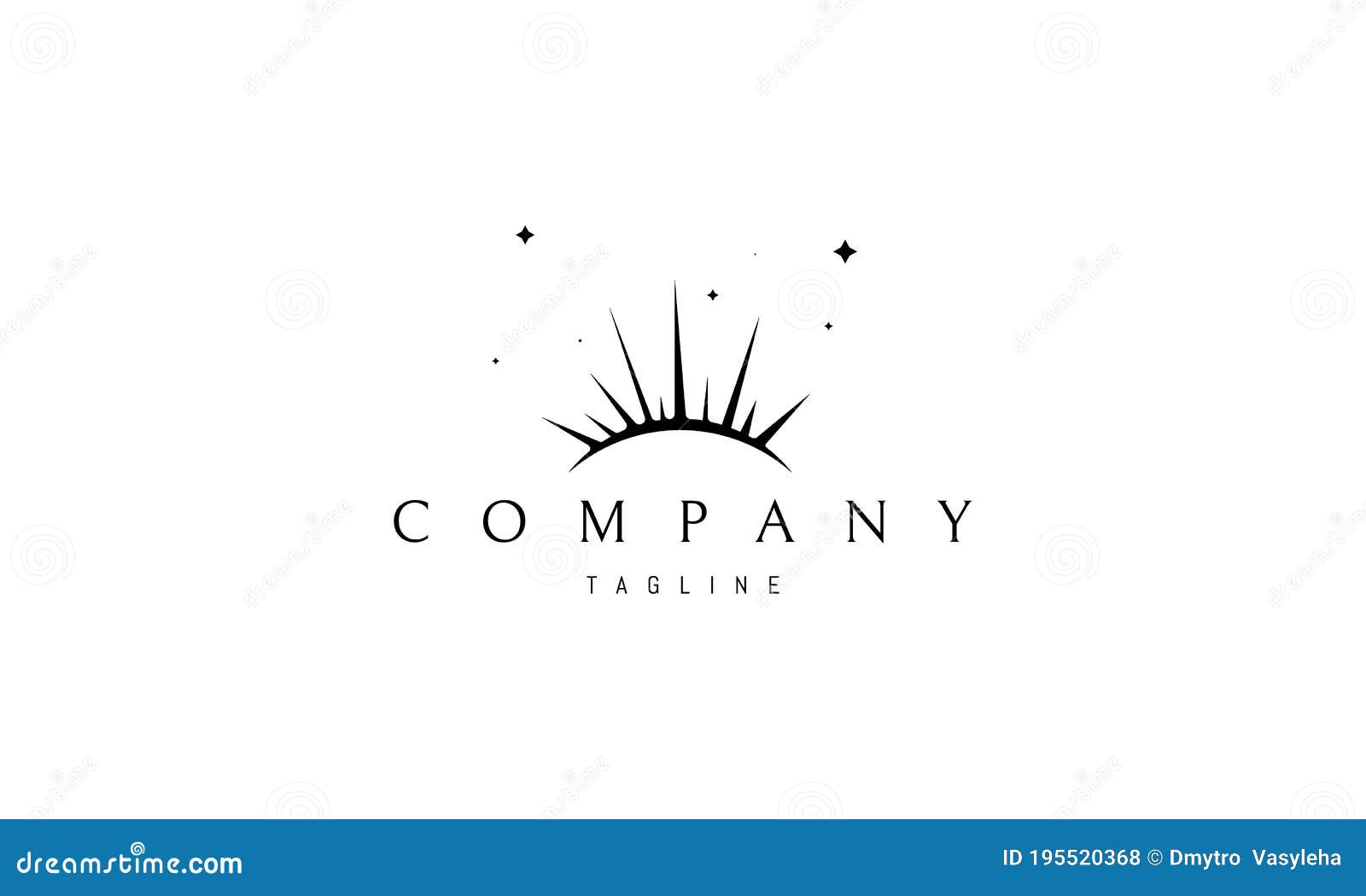 Vector Logo on Which the Abstract Image of the Rays of the Sun. Stock ...