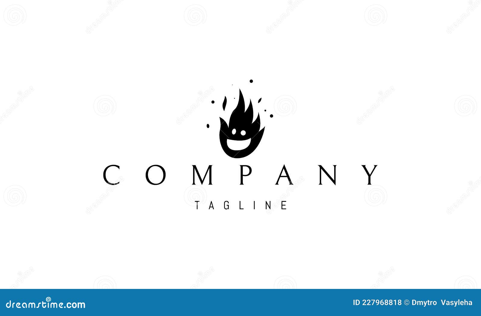Vector Logo on Which an Abstract Image of a Smiling Fire. Stock Vector ...