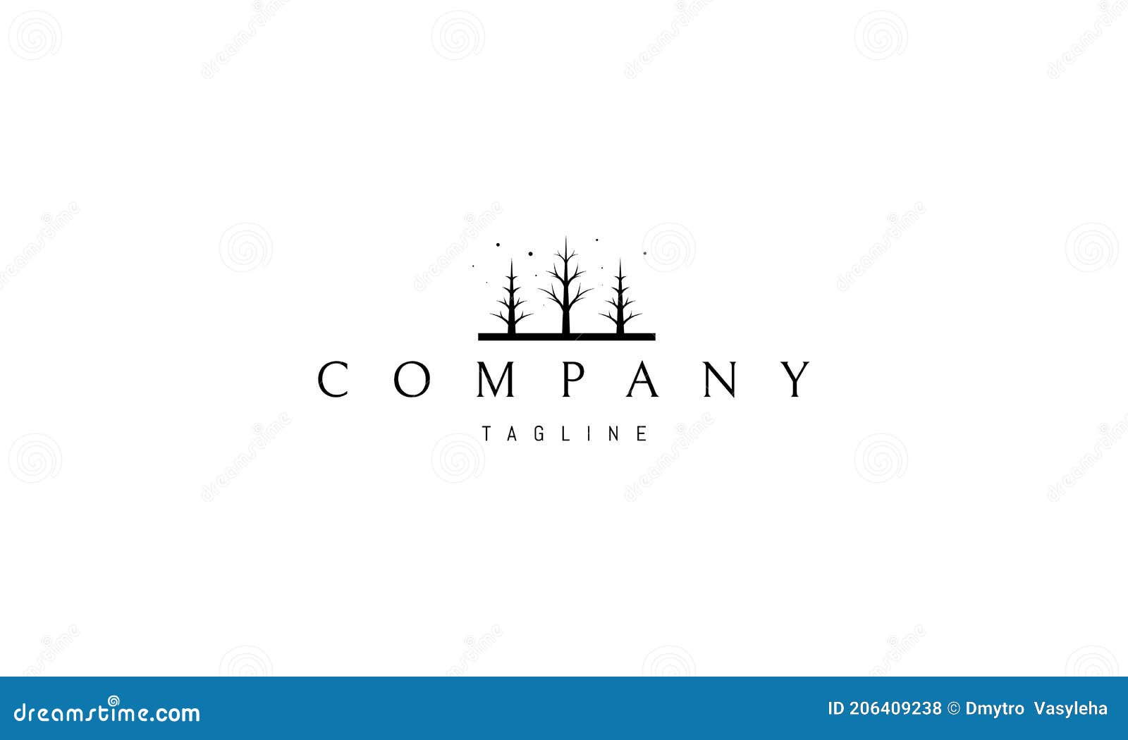Vector Logo in Which an Abstract Image of Three Trees on a Background ...