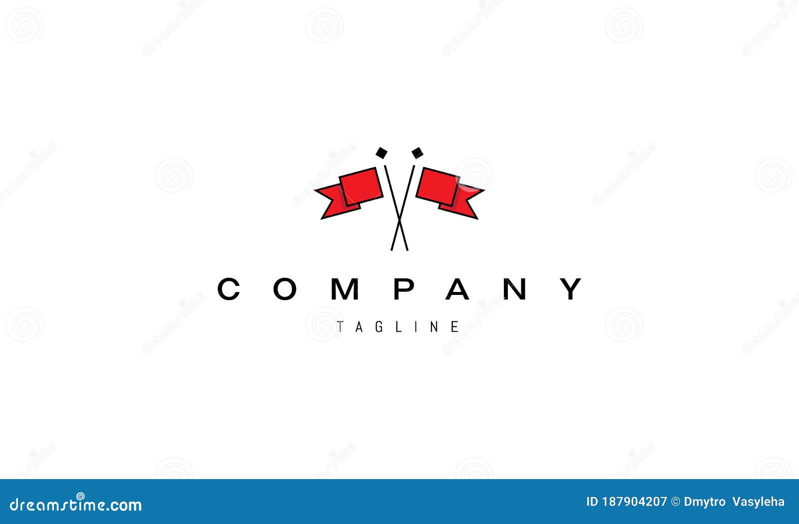 Vector Logo on Which an Abstract Image of Two Crossed Red Flags. Stock ...