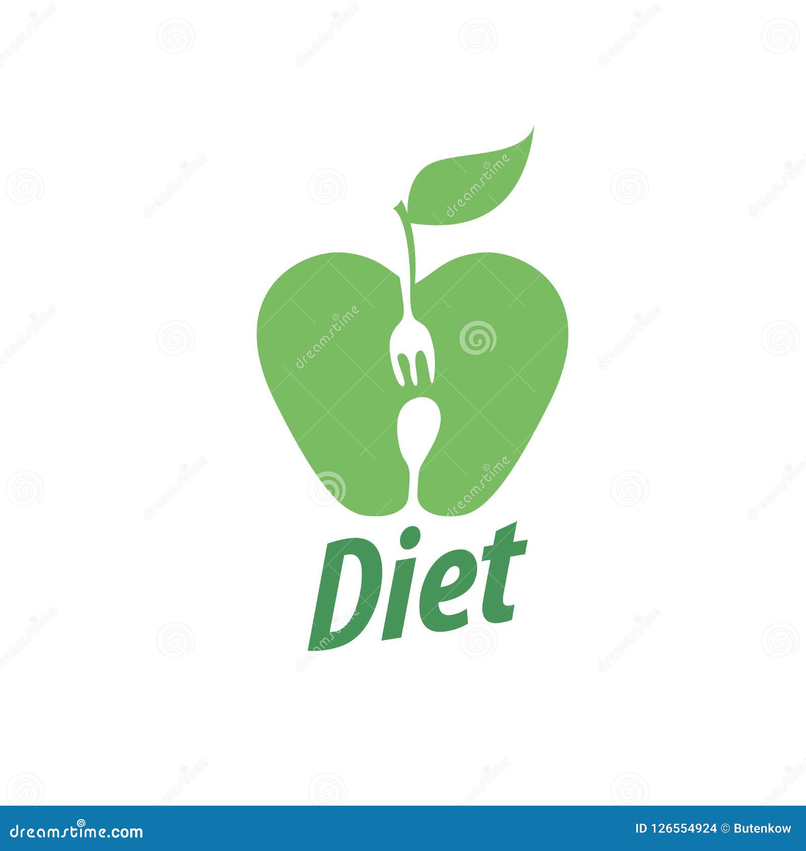 Vector logo for diet stock vector. Illustration of loss - 126554924